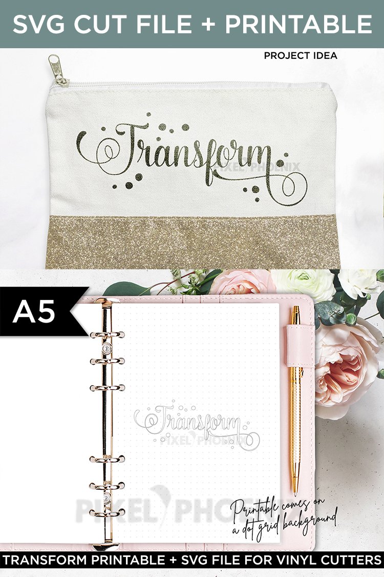 Transform Word of the year SVG plus a printable page