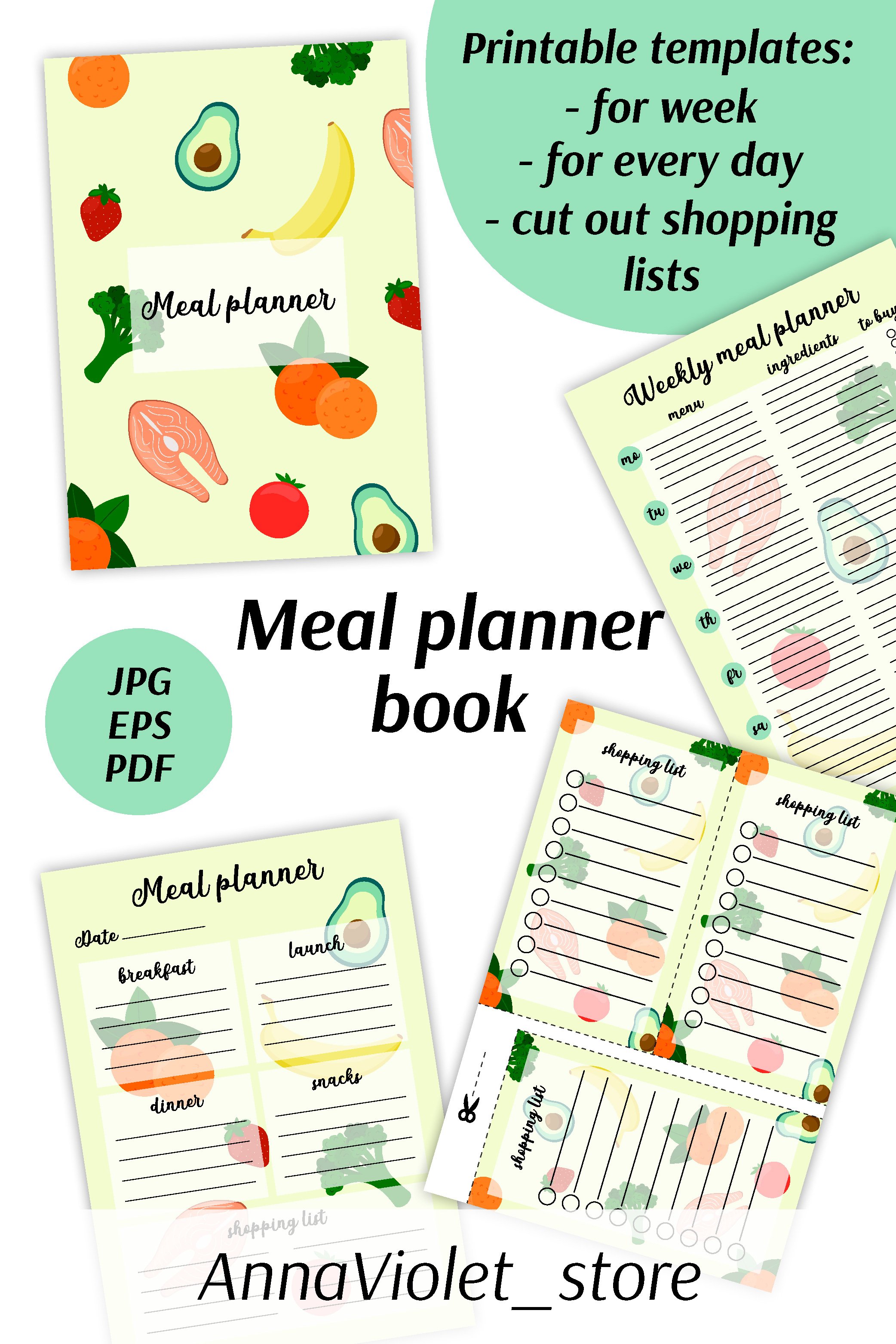 Meal Planner Book | A4 PDF Printable Templates