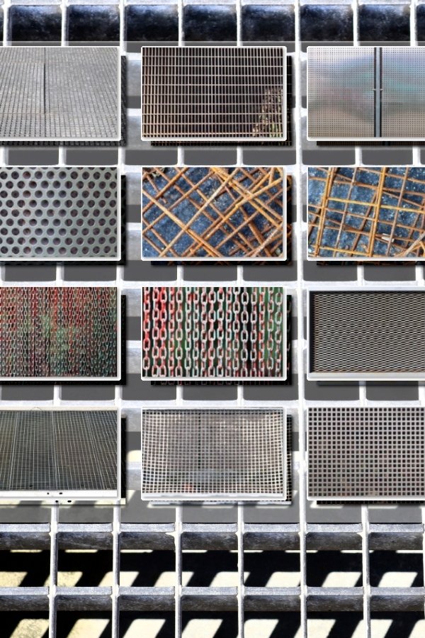20x Industrial metal grid surface textures