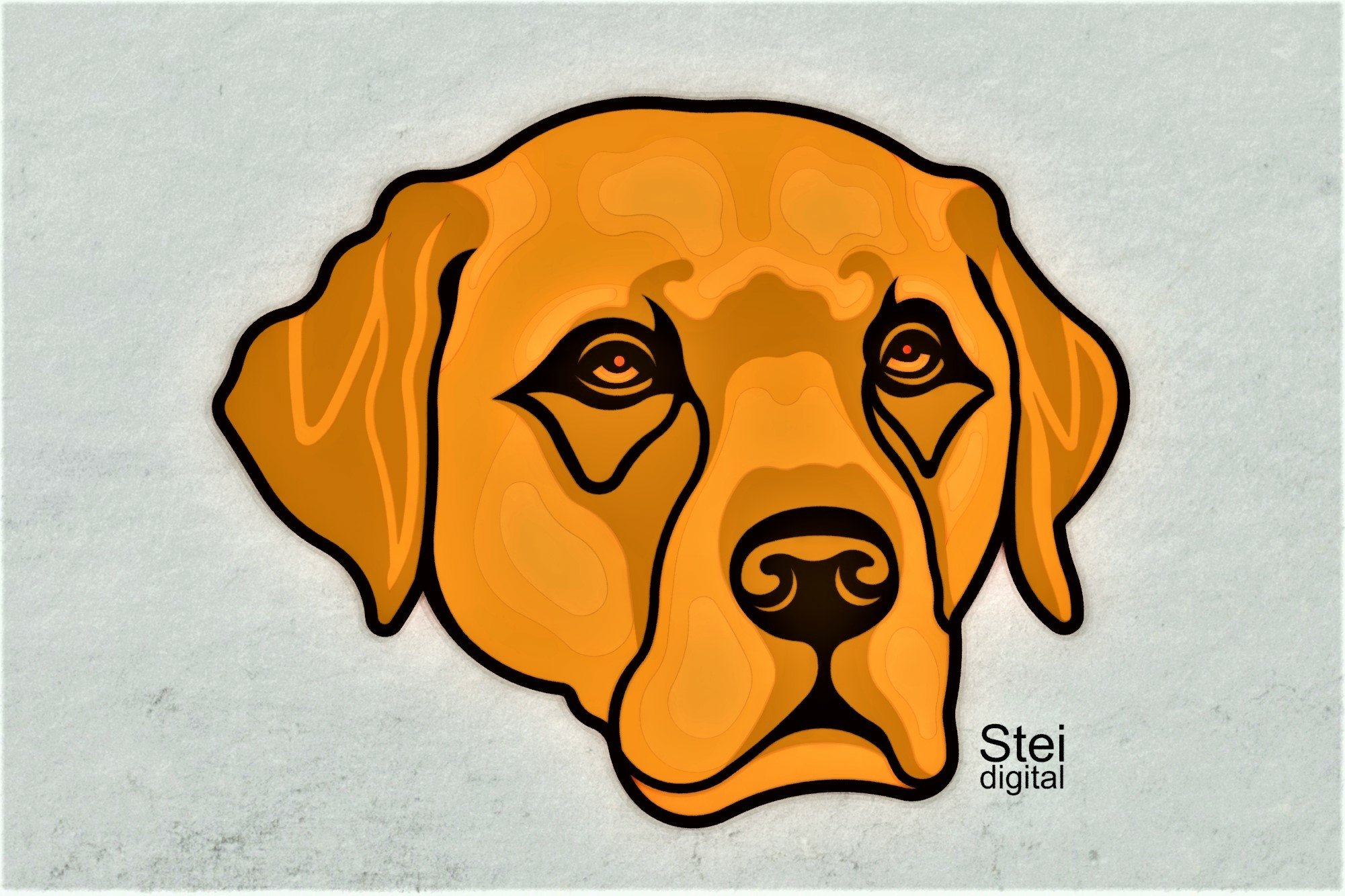3d Labrador retriever svg, dxf, layered dog vector cut file.