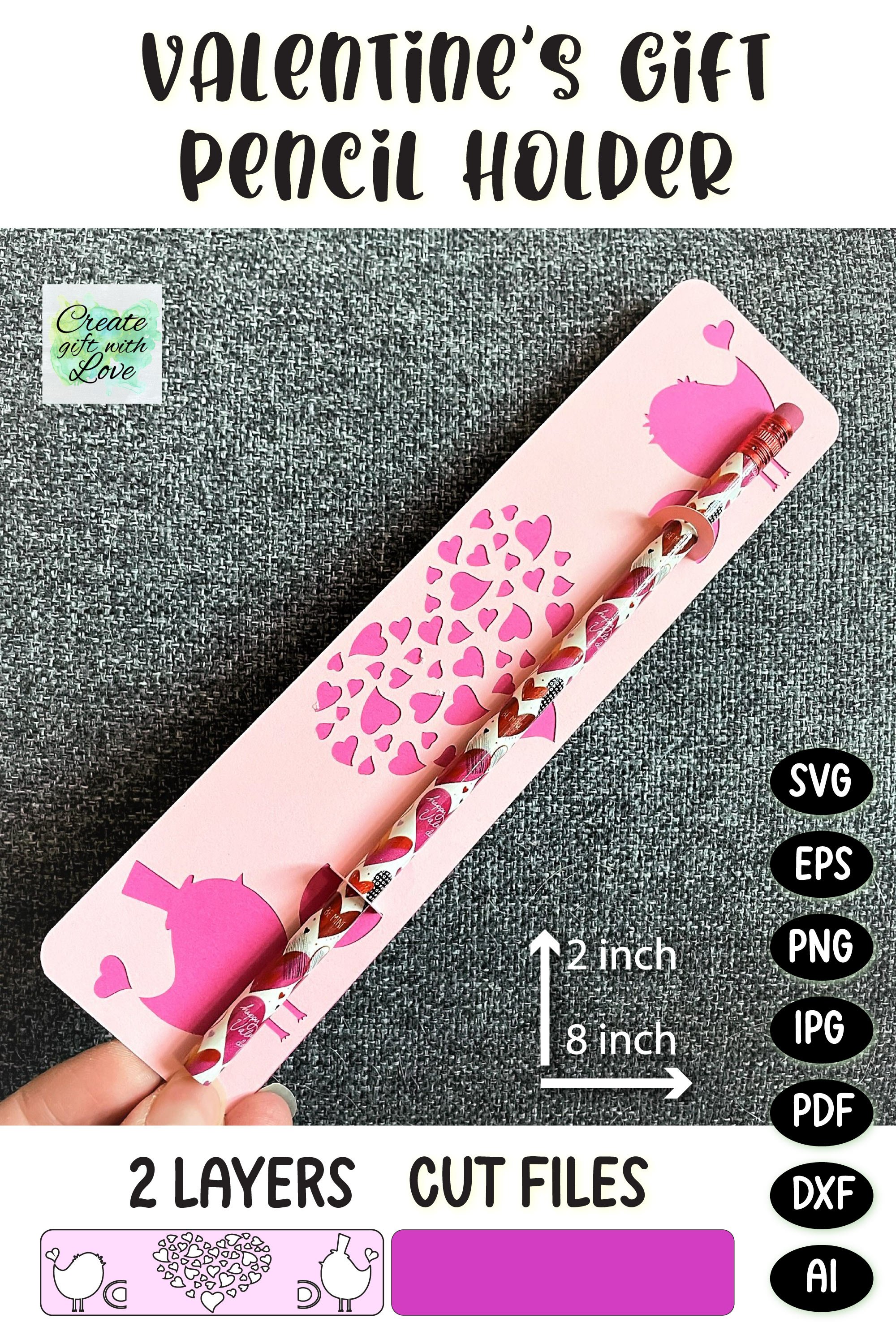 Pencil Holder | Valentine Gift | Classroom Exchange Cards