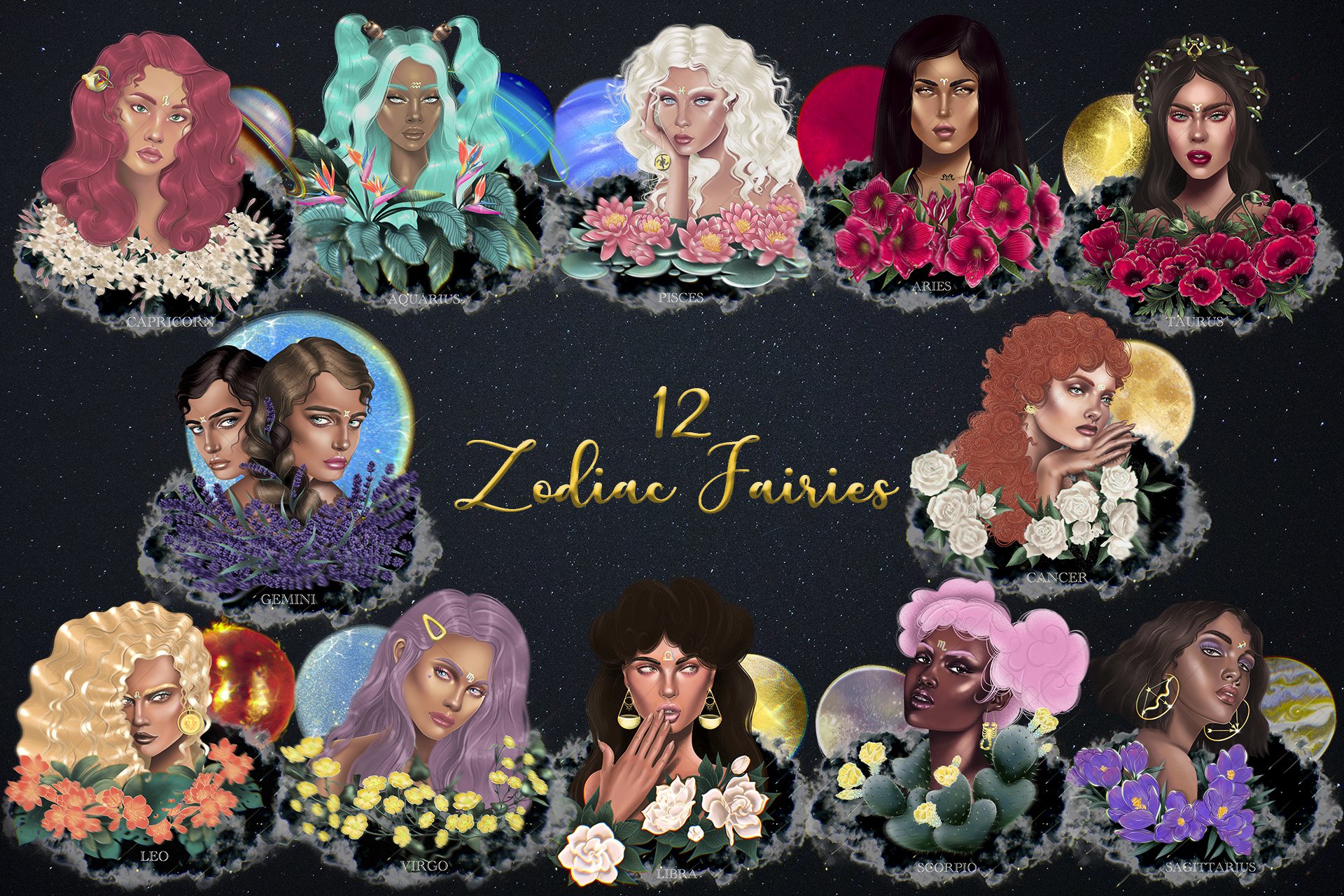 12 Zodiac Fairies