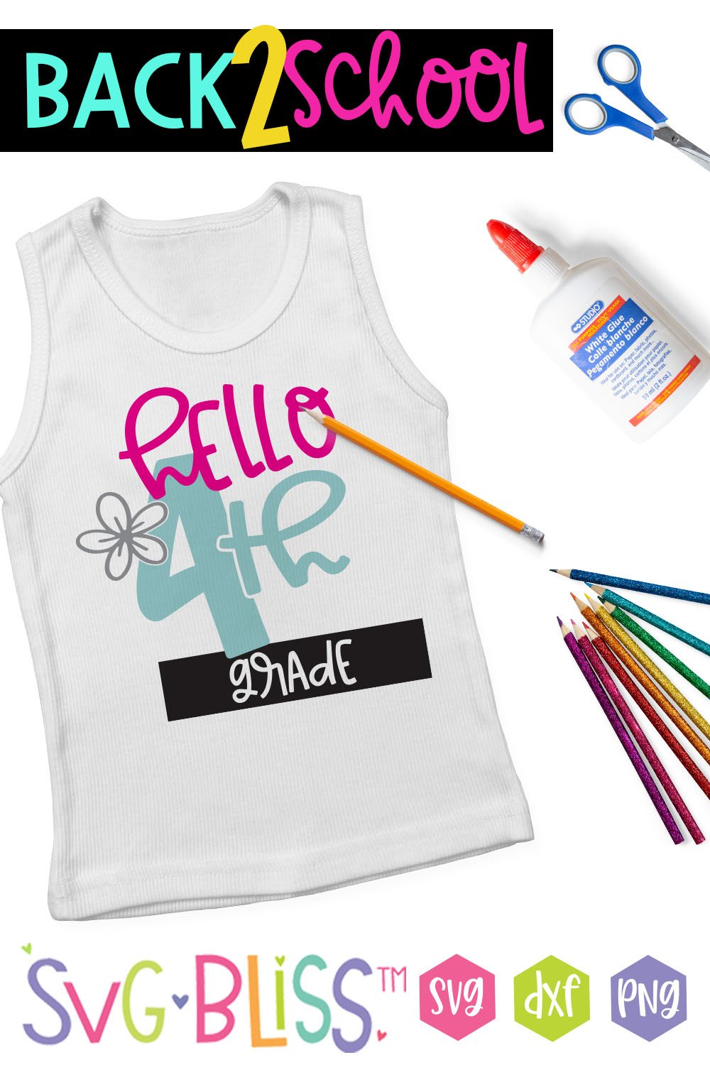 Hello 4th Grade First Day of School SVG Cut File