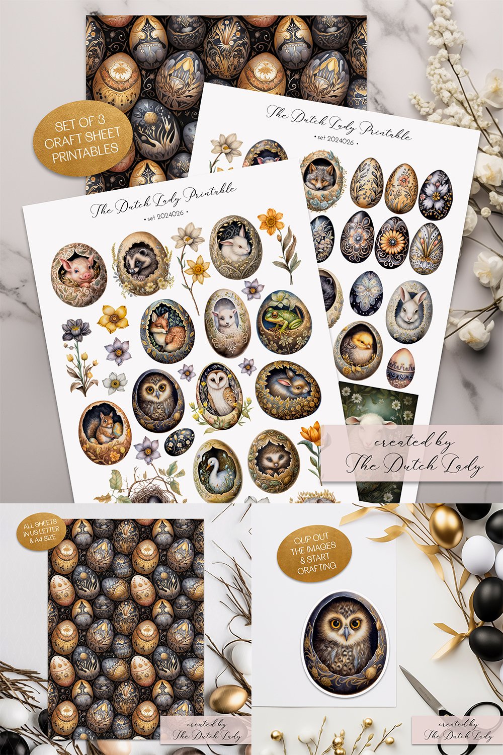 Animals In Easter Eggs Craft Sheet Set