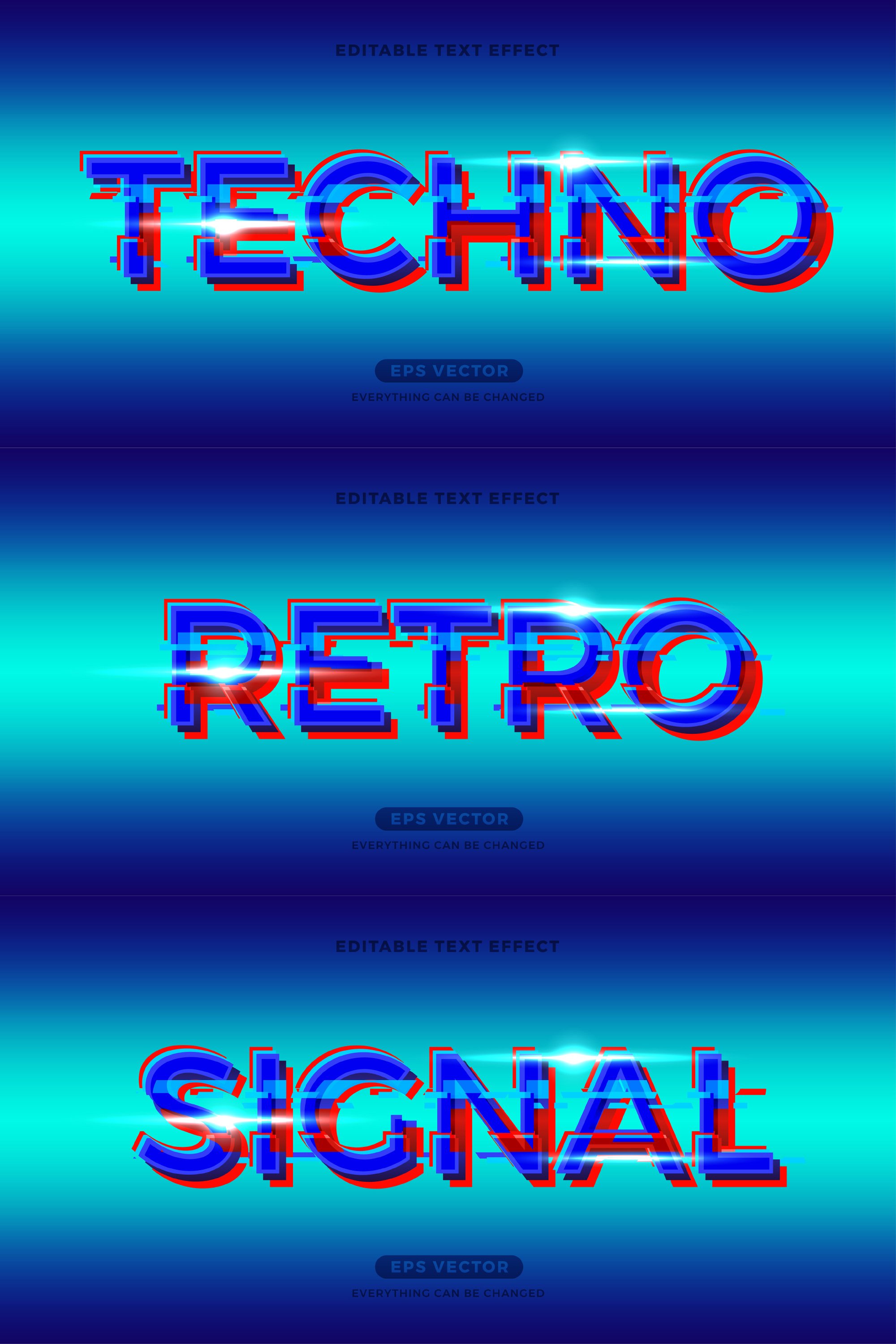 Techno editable text effect vector template
