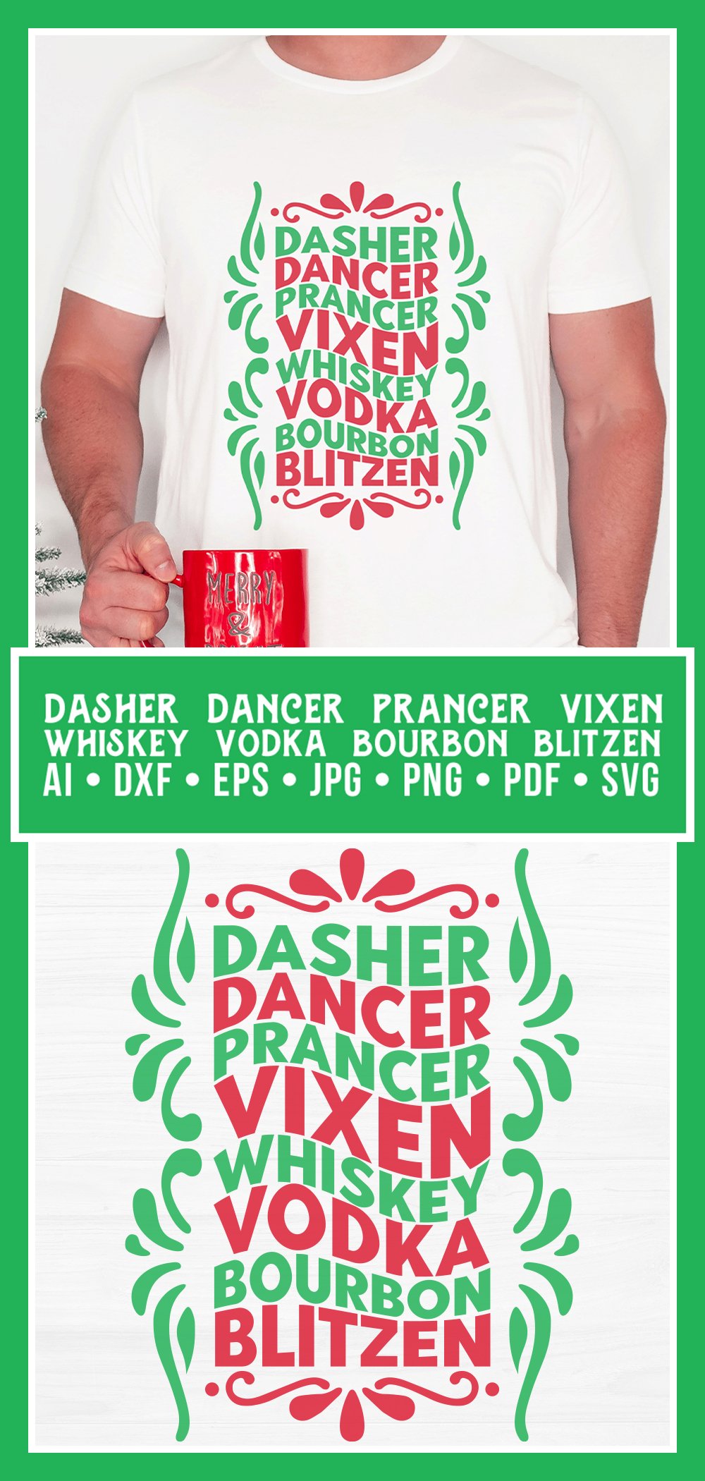 Dasher Dancer Prancer Vixen Whiskey Vodka Bourbon Blitzen