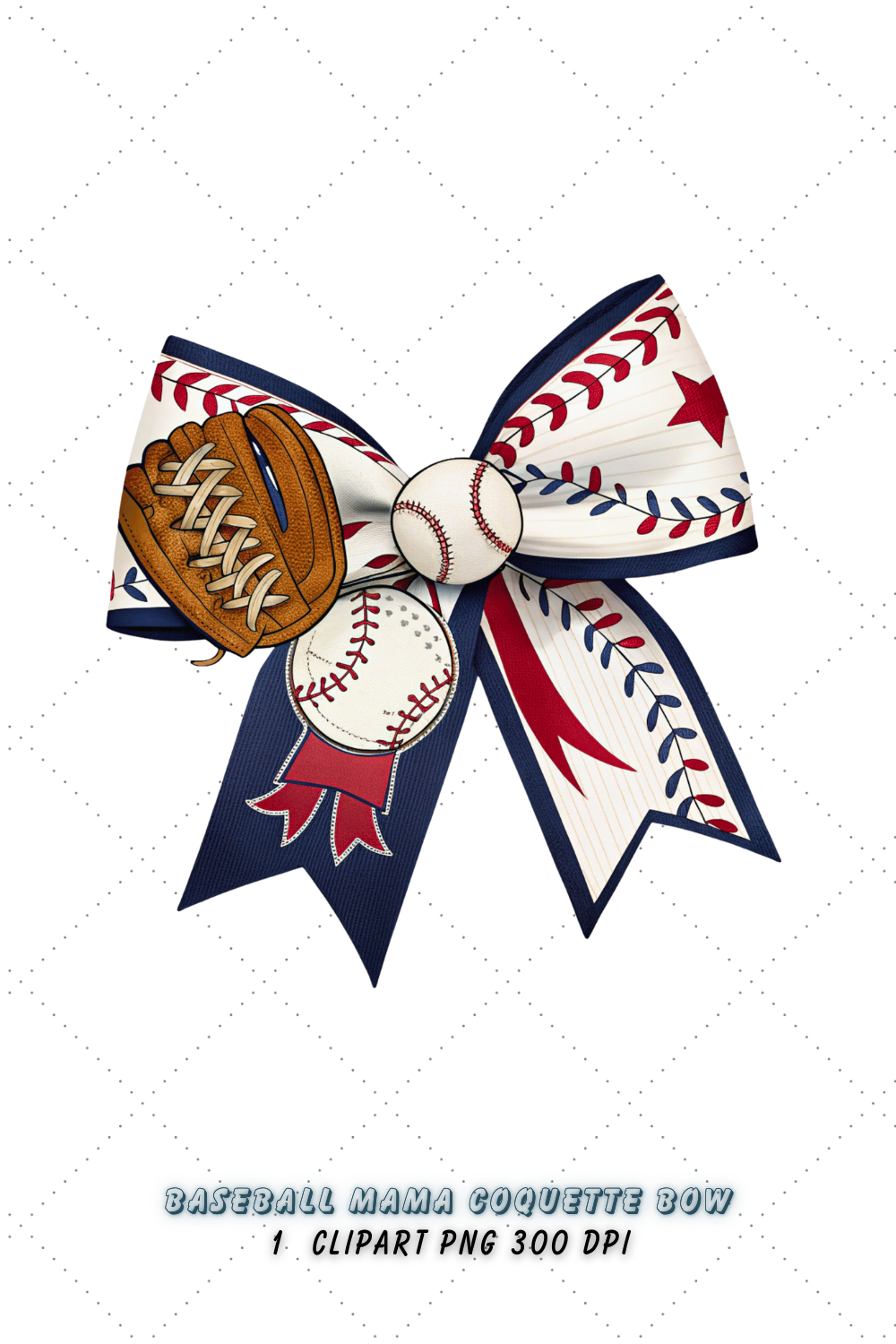 Baseball Mama Coquette Bow Clipart