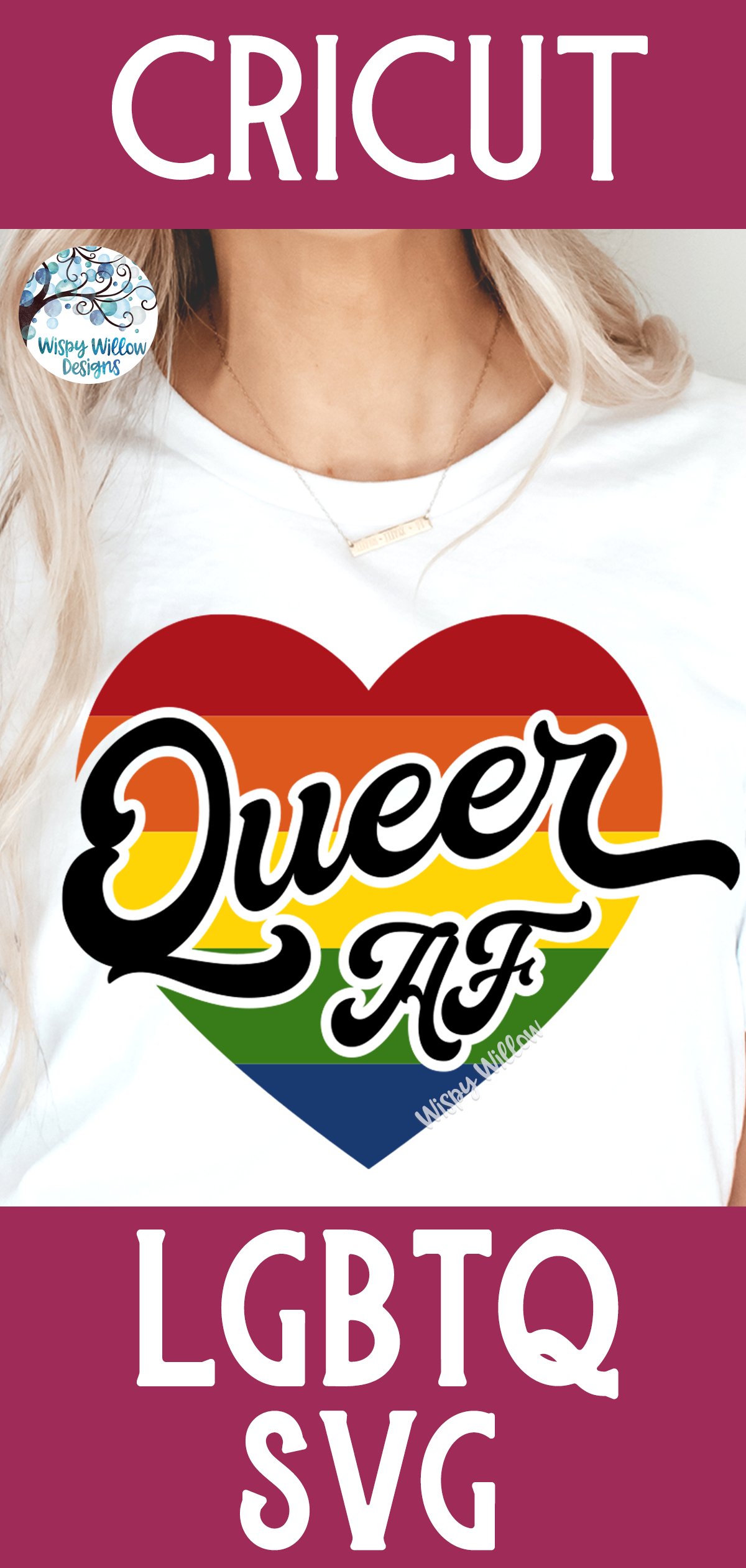 Queer AF Heart SVG | LGBTQ Pride Awareness SVG