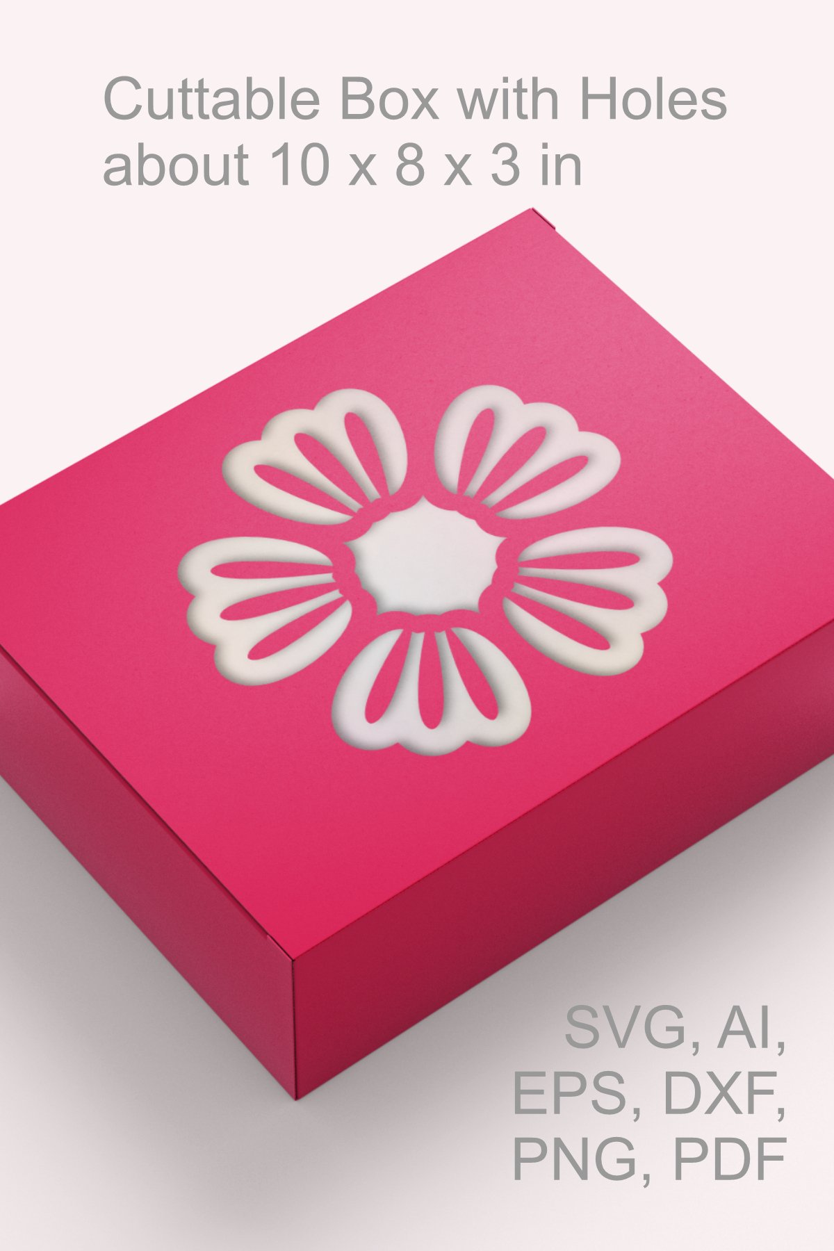 Flower Shape Window Rectangular Favor Box SVG Template