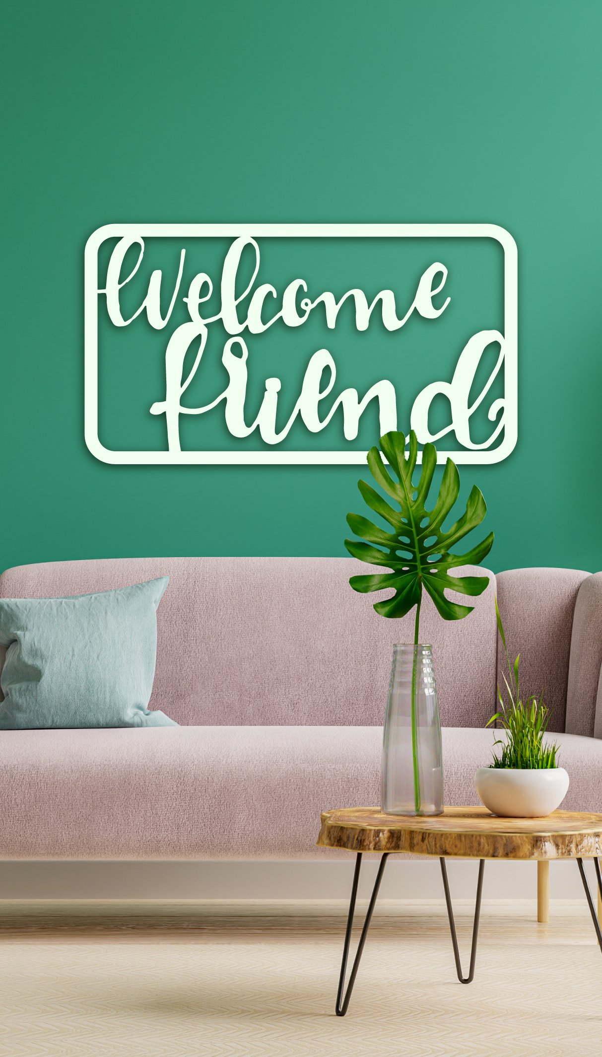 Welcome Friends - SVG Text Wall Decor Frame Interior Design