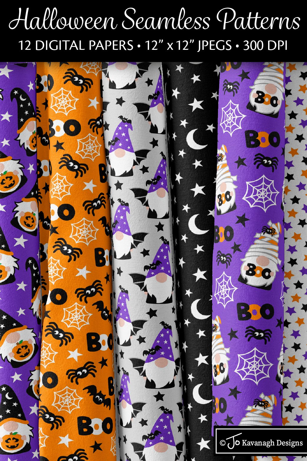 Halloween digital papers, Halloween gnome papers, Gnomes