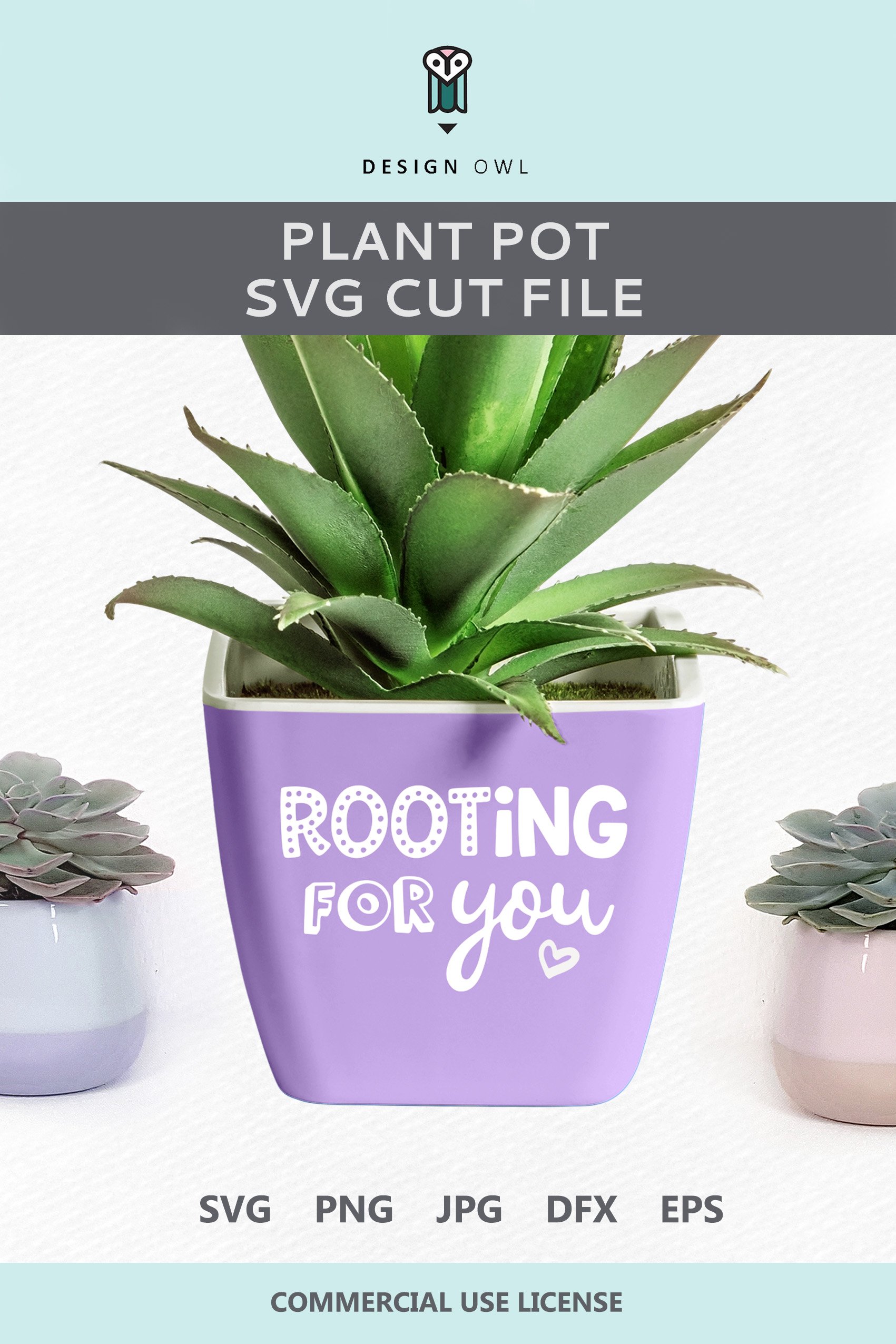 Rooting for you - positive plant pot quote svg
