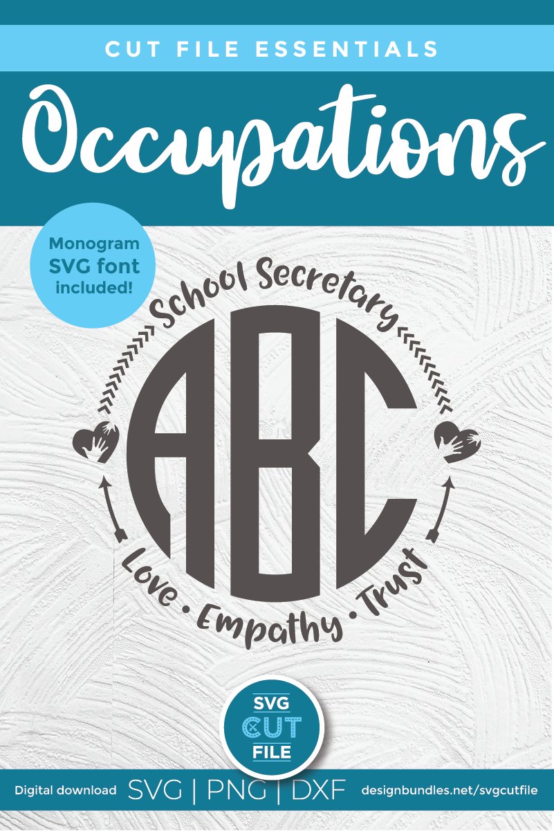 School secretary monogram -a secretary svg file for crafters