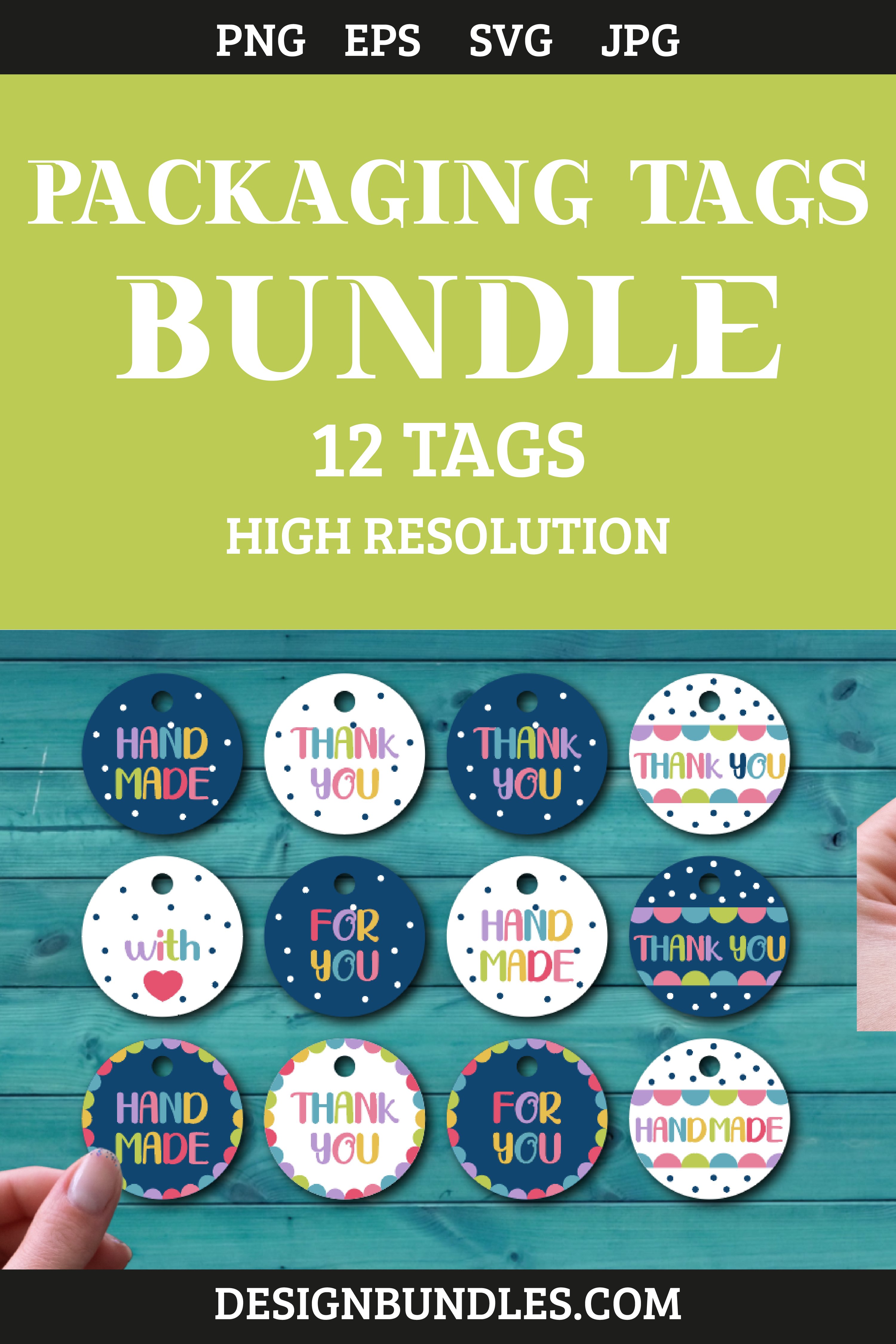 12 Packaging tags, cute labels bundle, handmade labels