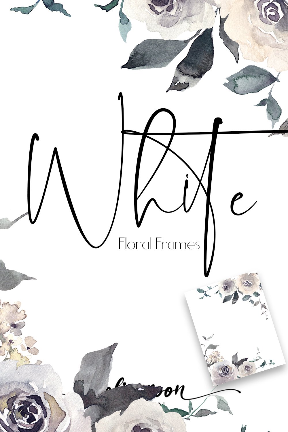 Ivory White Watercolor Frames White Floral Frames Flowers