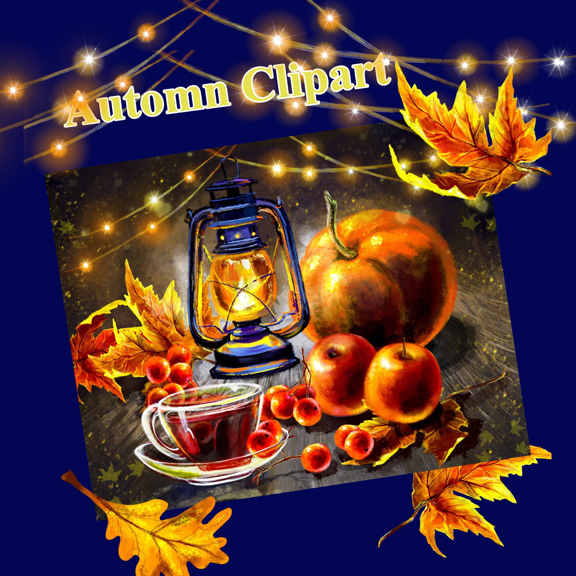 Autumn Clipart Pumpkin Clip art for Thanksgiving Halloween