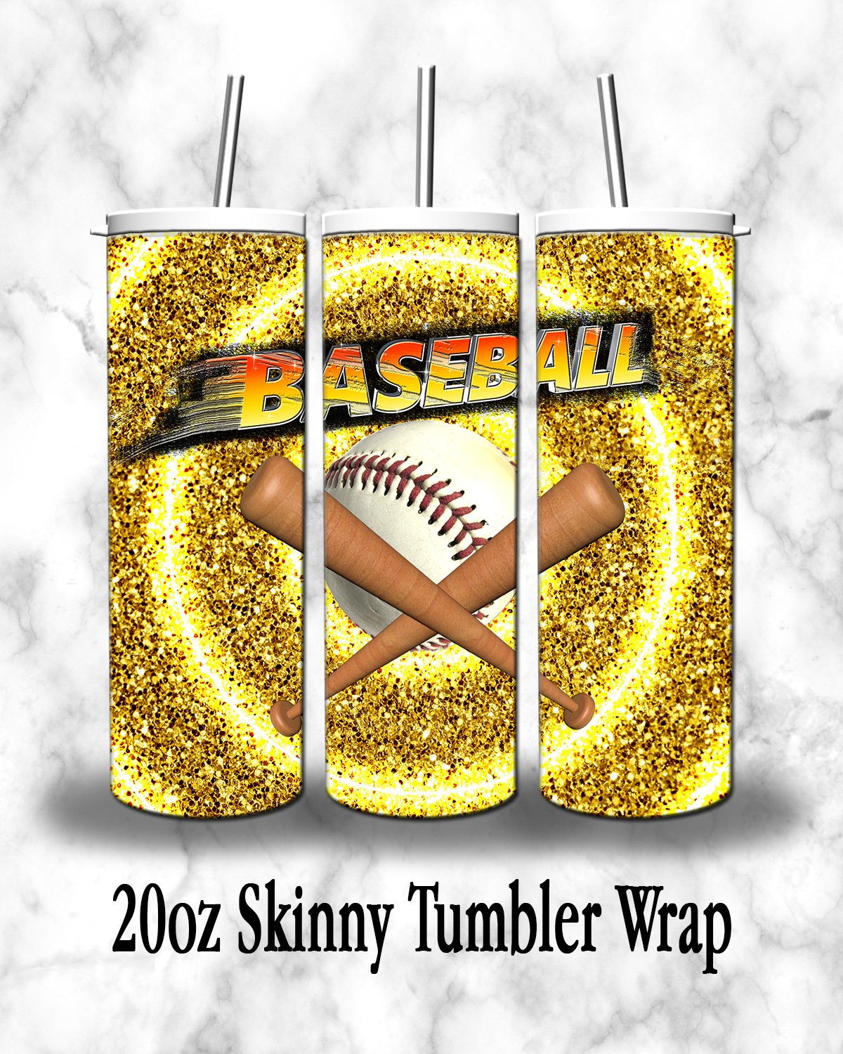 SEAMLESS dirty baseball | 20 ounce wrap for sublimation