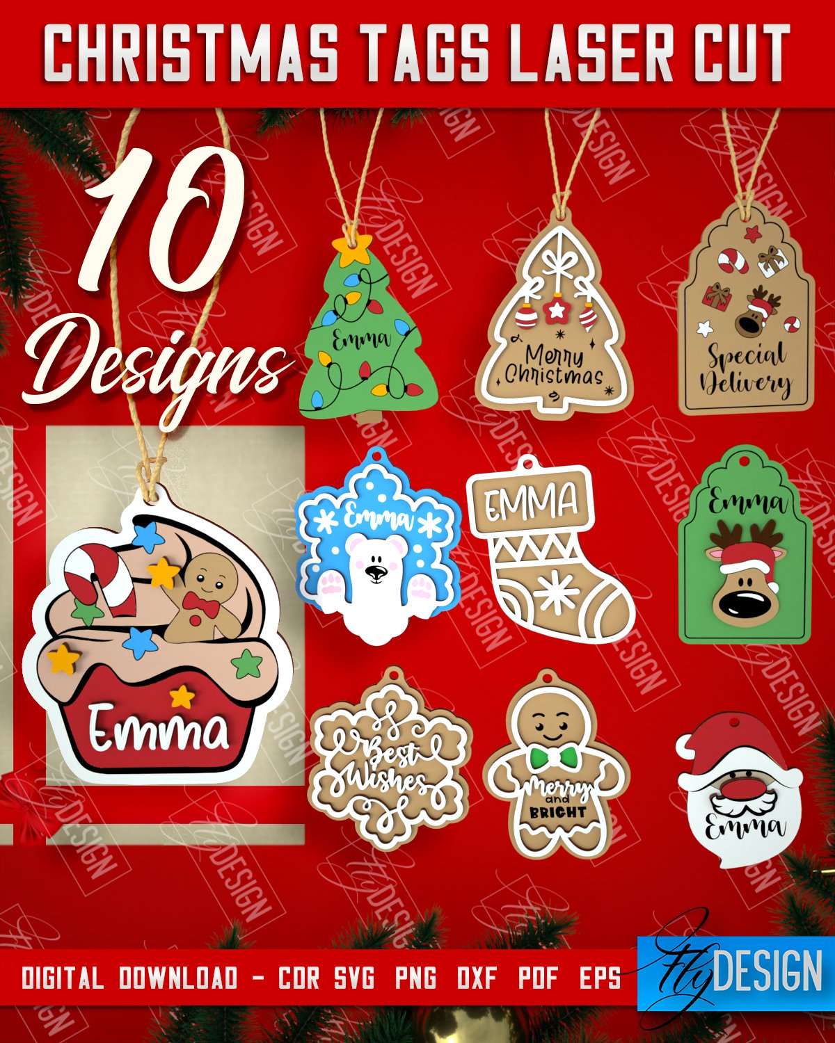 Christmas Gift Tags Laser Cut Bundle |Merry Christmas Design