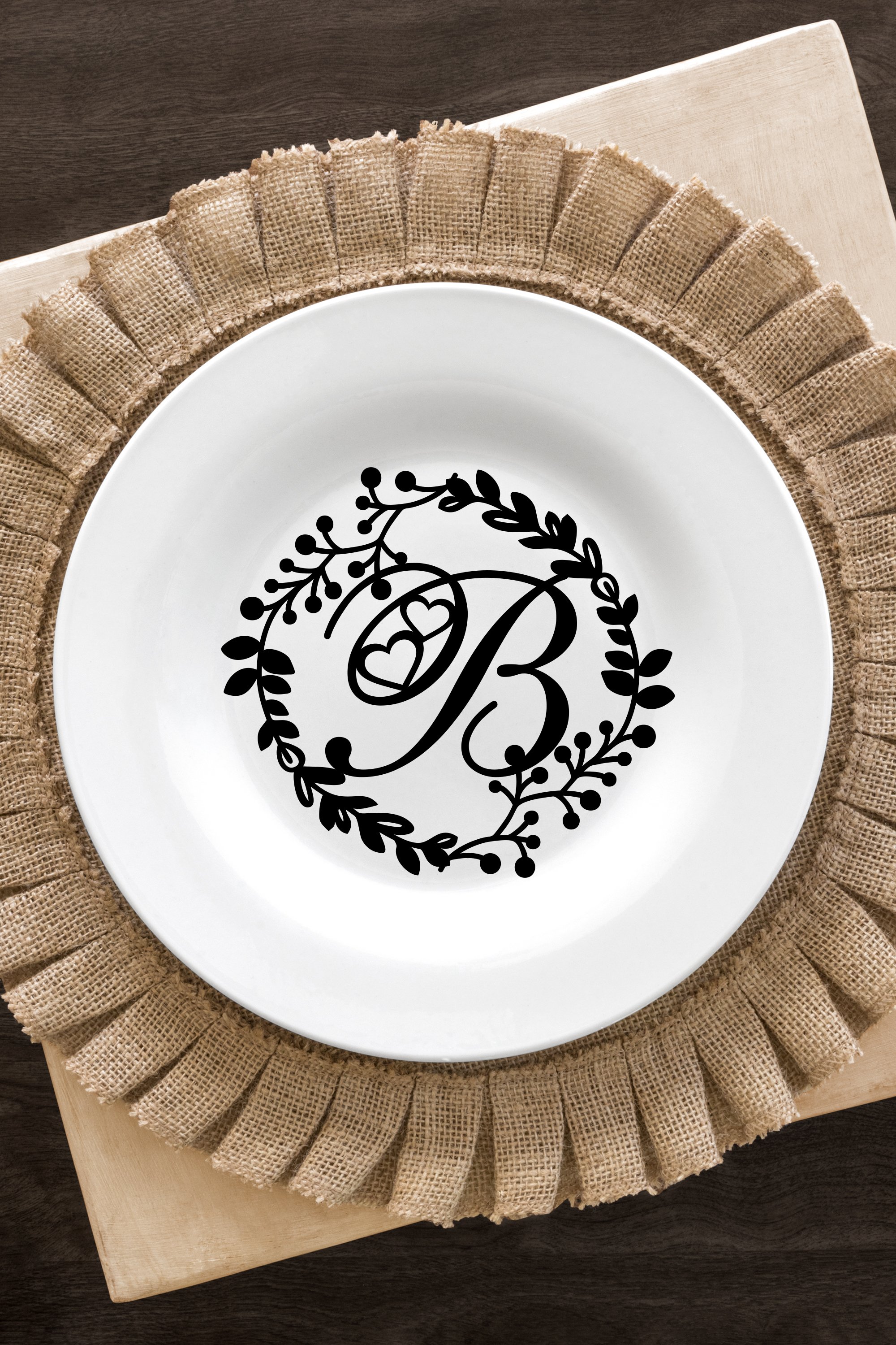 Letter B of the wedding decorative monogram SVG EPS DXF PNG