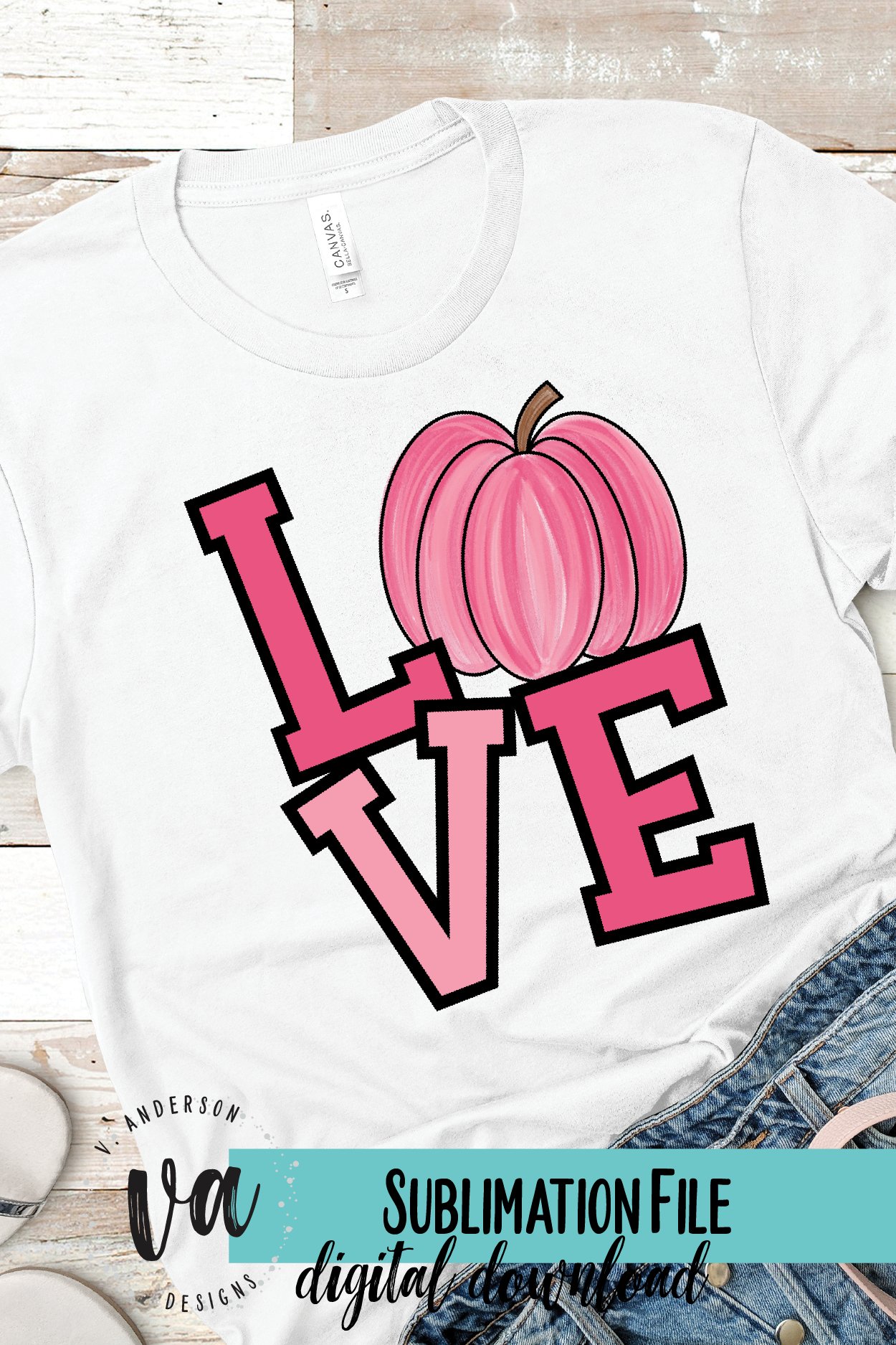 Pink Pumpkin Love Sublimation PNG