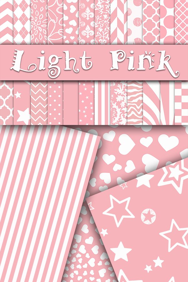 Light Pink Patterns Digital Paper