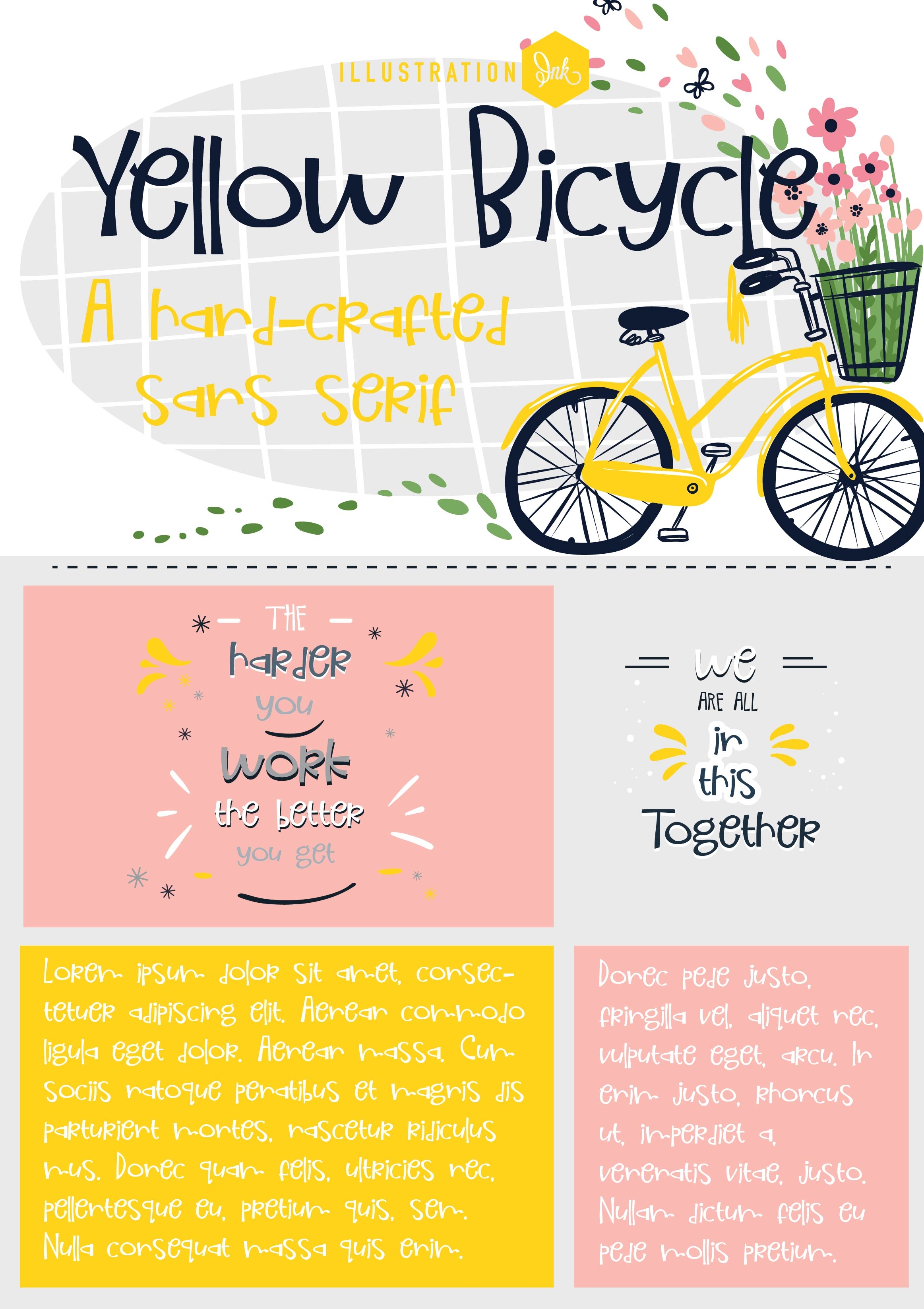 Hand-crafted, hand-written font