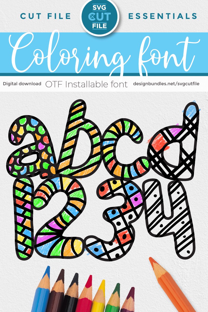 Coloring book font, coloring book otf, print and color font