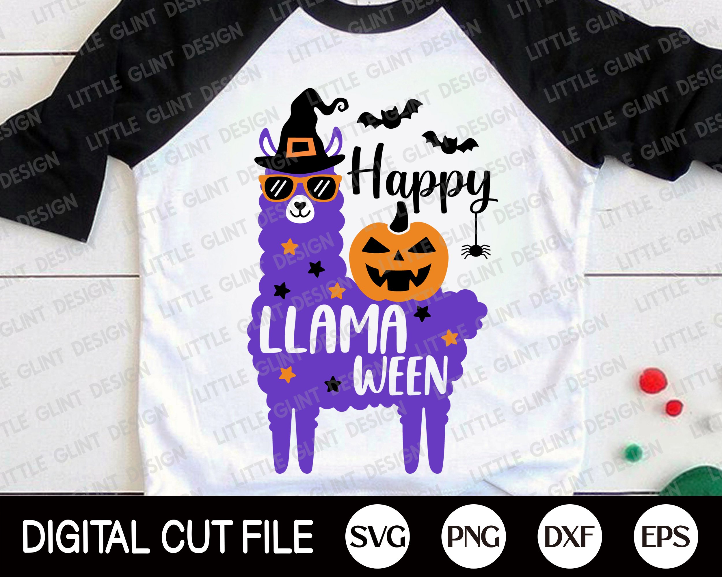 Kids Halloween SVG, Witch Llama SVG, Happy Llamaween, DXF