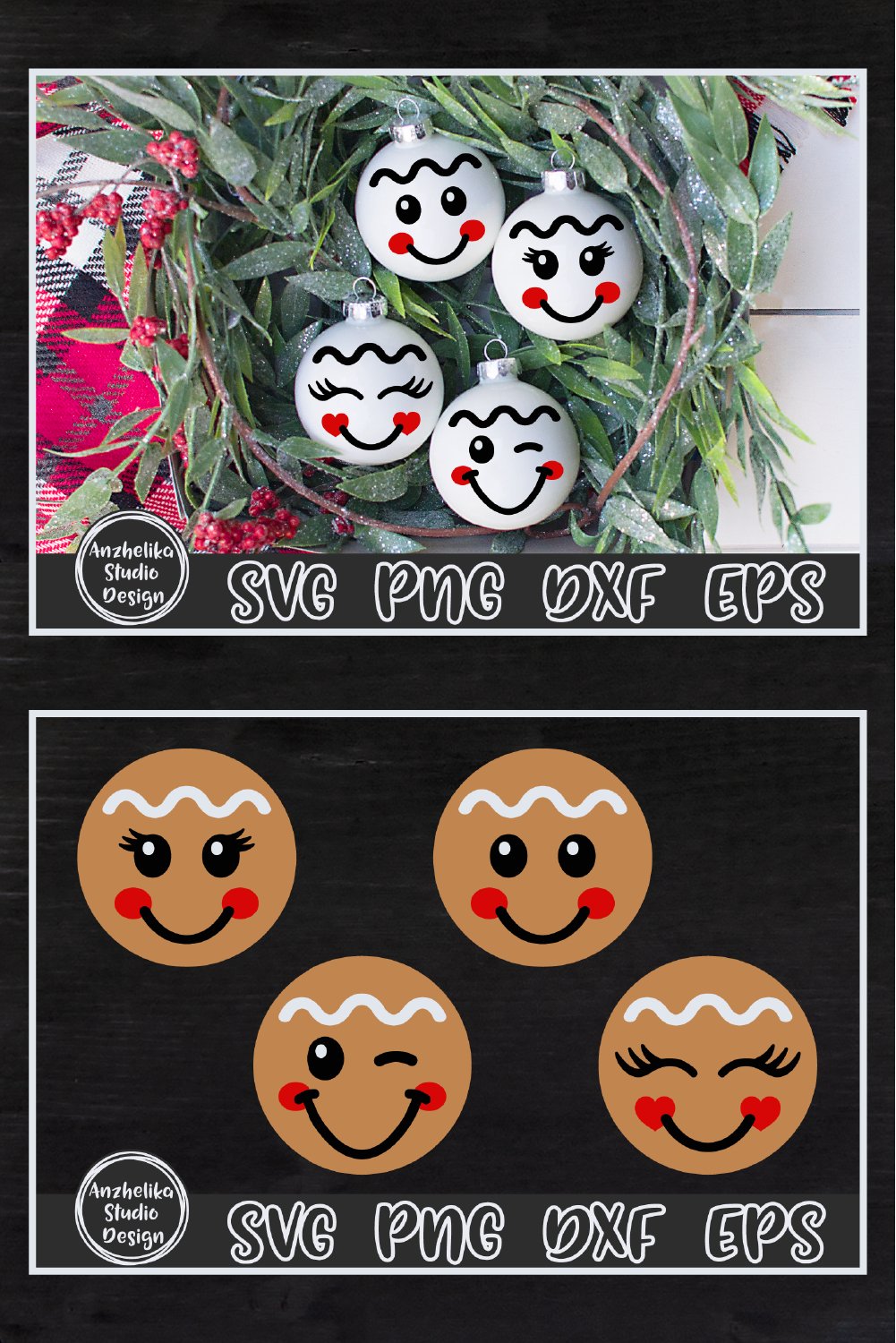 Gingerbread Face SVG Bundle | Christmas SVG | Winter Designs