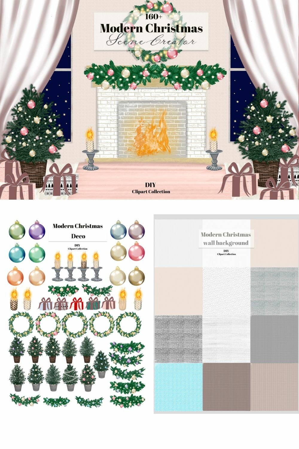 Modern Christmas Deco. Scene creator