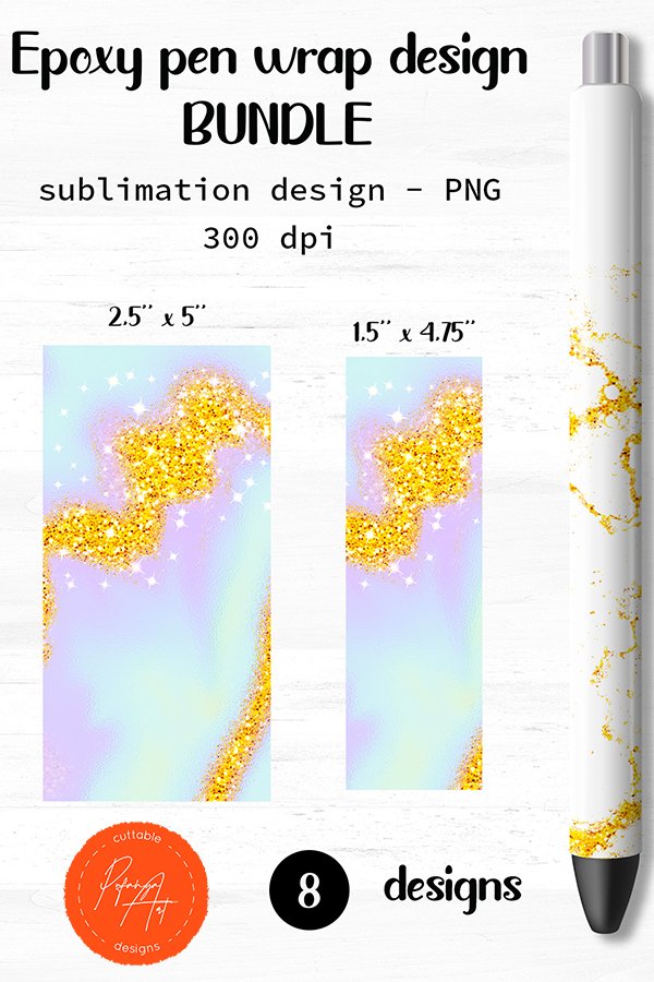 Glitter pen sublimation bundle | PNG waterslides | DYE sub