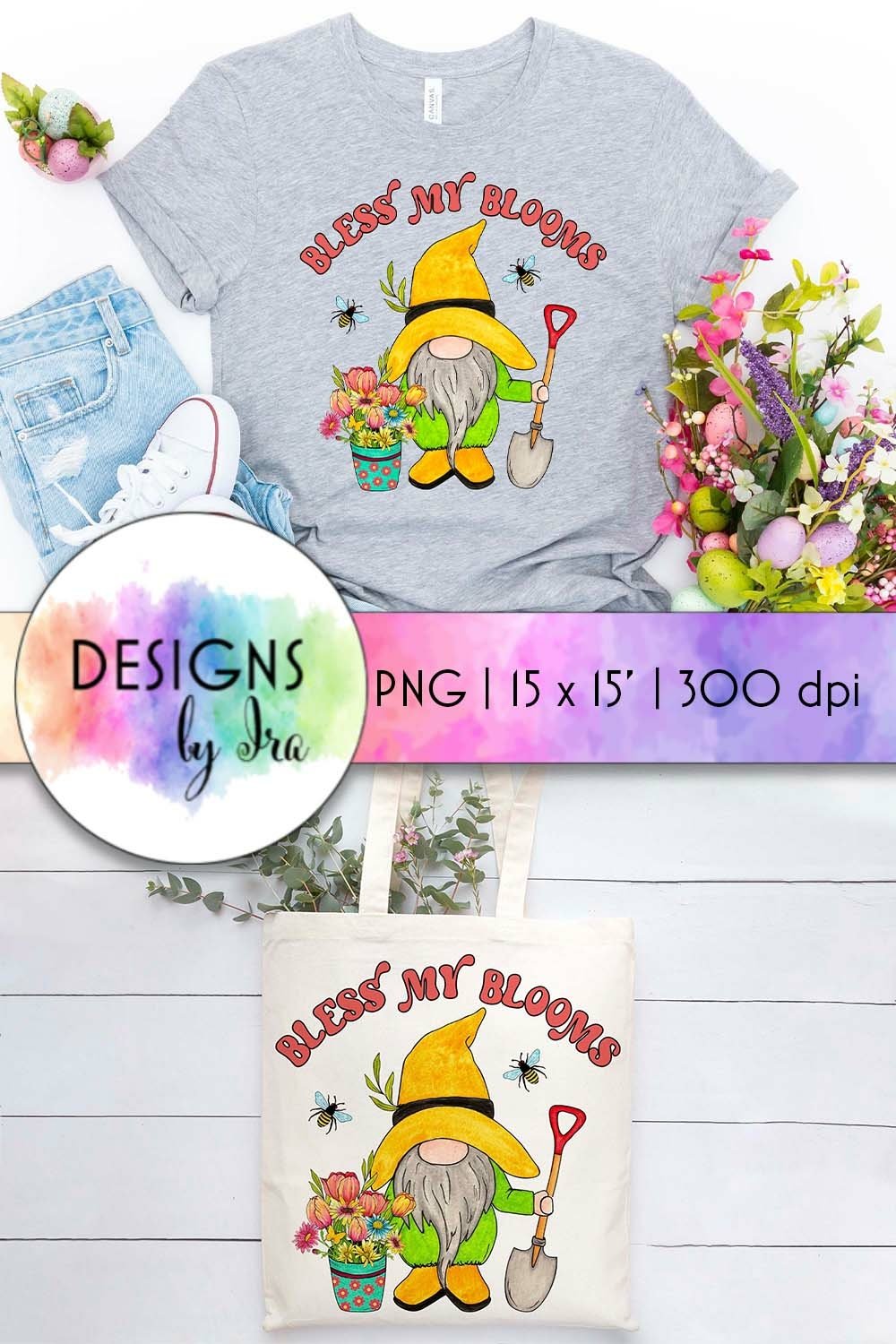 Spring Gnome Sublimation | Spring Quotes | Bless My Blooms