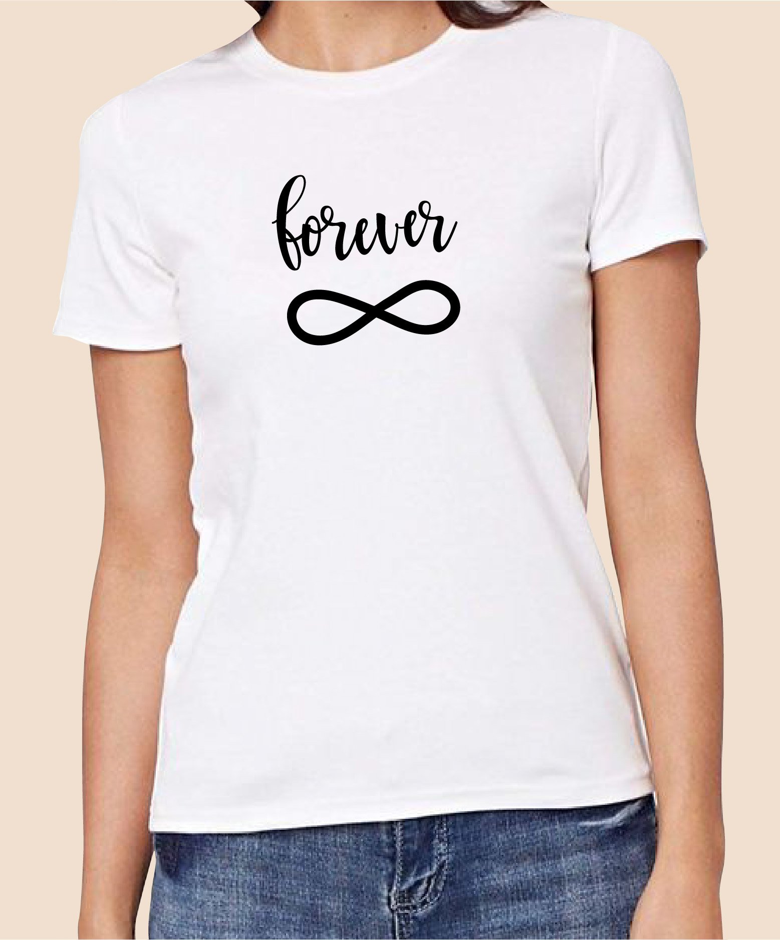 T shirt or tote bag print. Forever lettering quote.