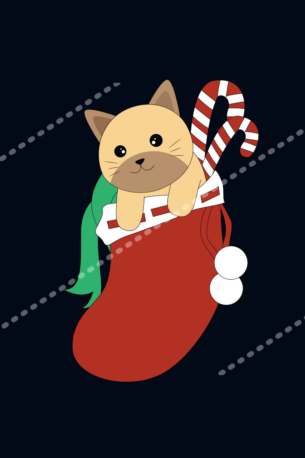 Christmas Cat Illustration | Cat Vector (918650)