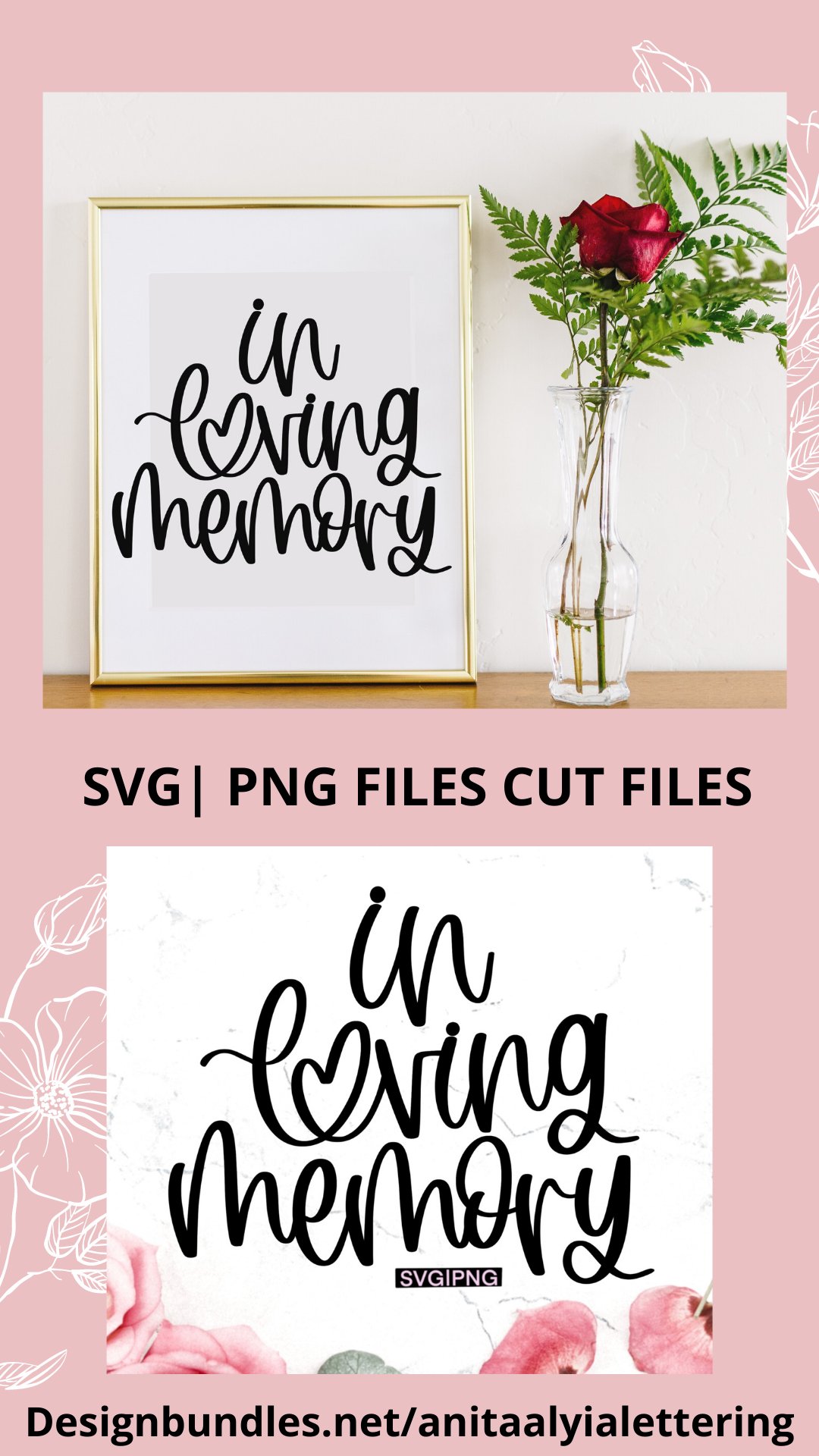 In loving memory sign svg