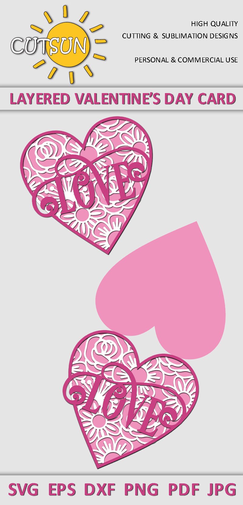 Valentine's day Papercut Love card | Valentine's day Floral
