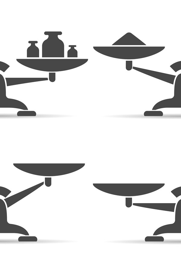 Balance weight scale.