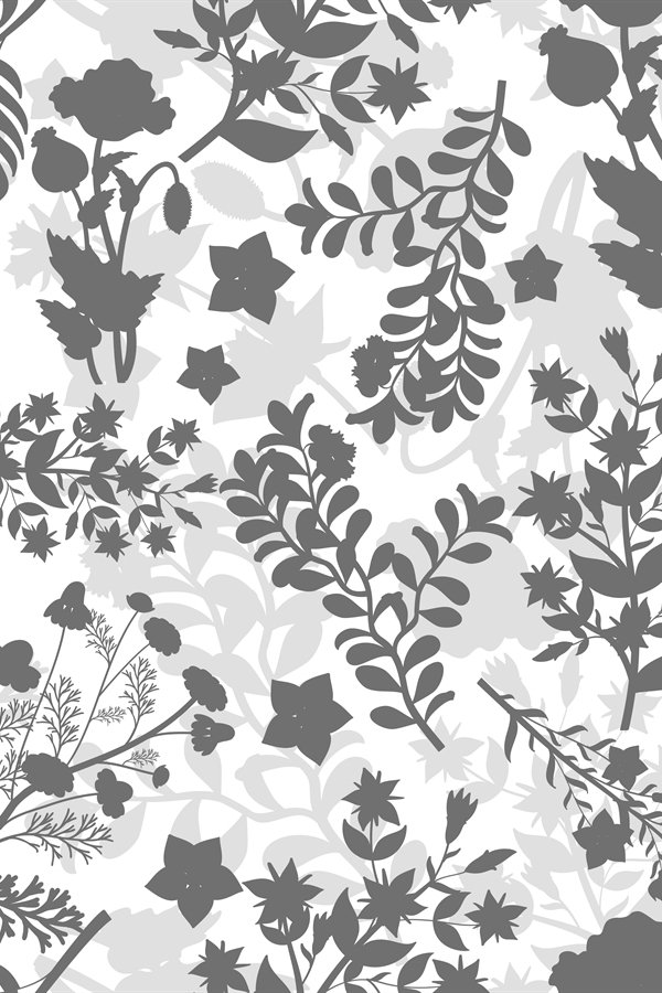 Grey floral seamless pattern design
