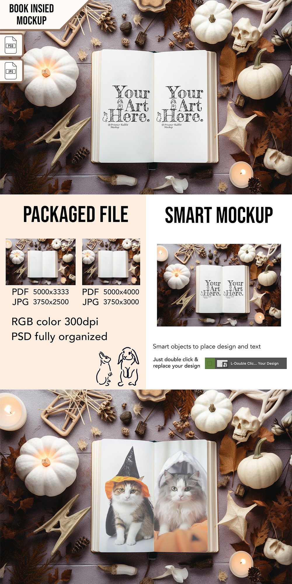 Book Inside Smart Mockup PSD & JPG Template (2777317)