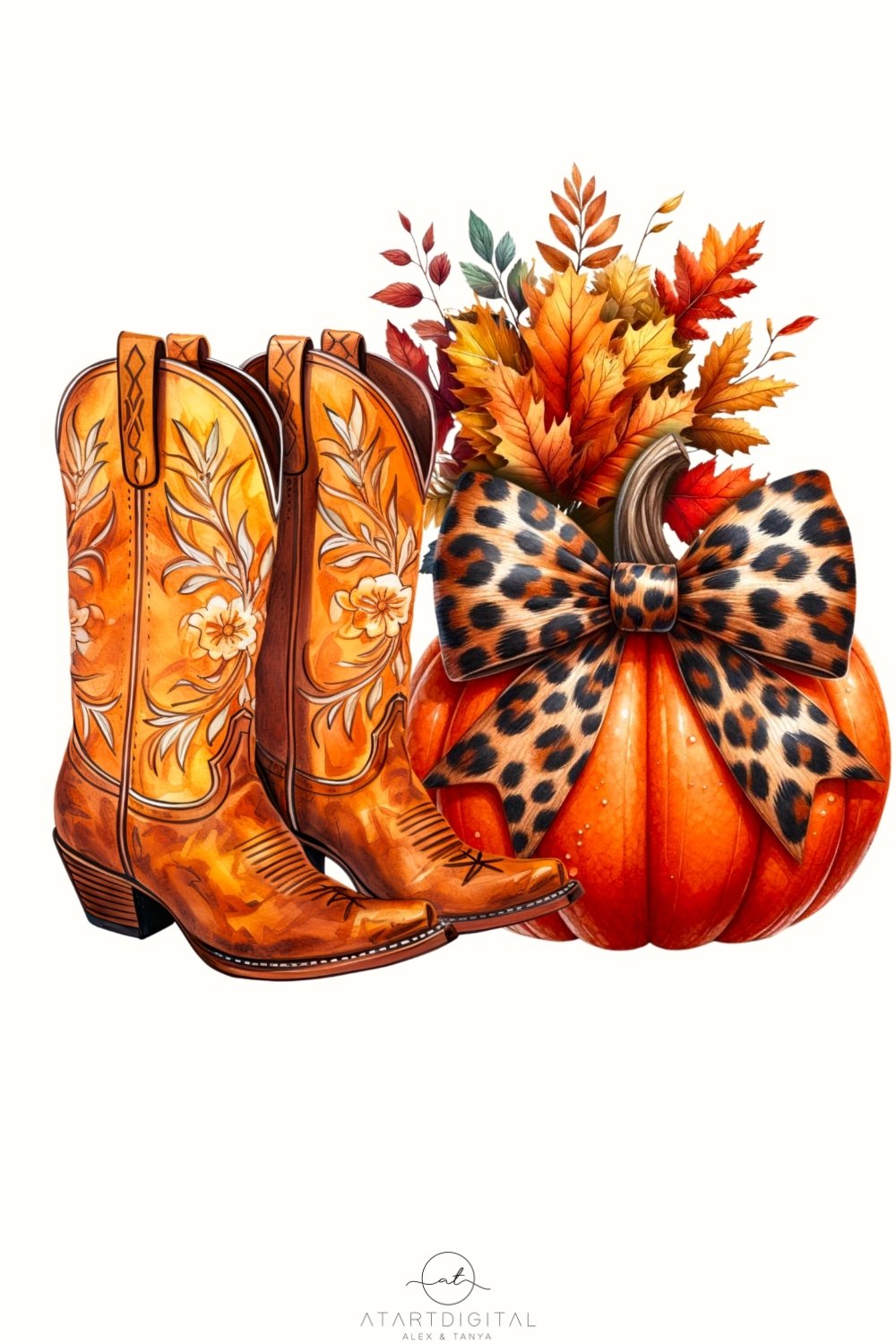 Cowboy Autumn PNG, Sublimation Prints for Fall Crafting
