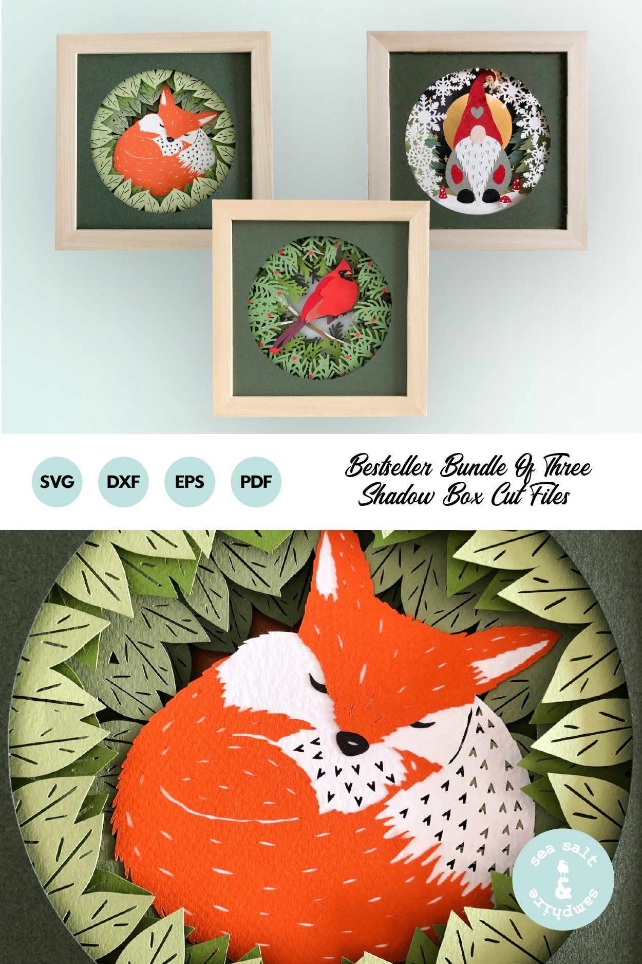 Bestseller 3D Shadow Box Layered Paper Cut Template Bundle