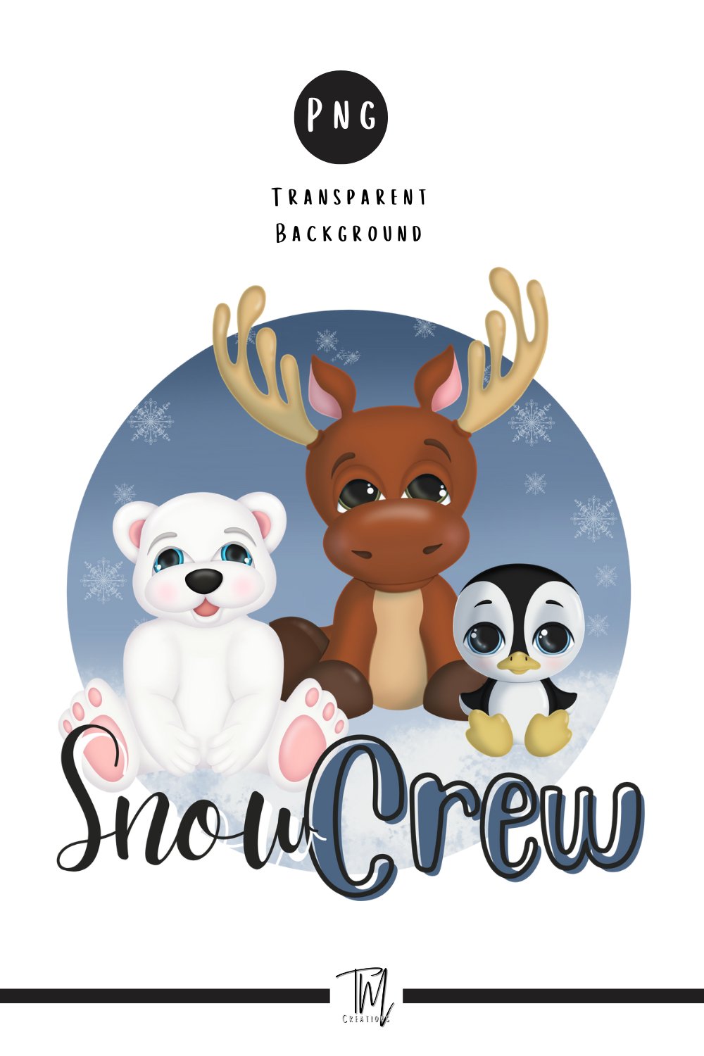 Winter Animals Clipart, "Snow Crew", PNG - Transparent