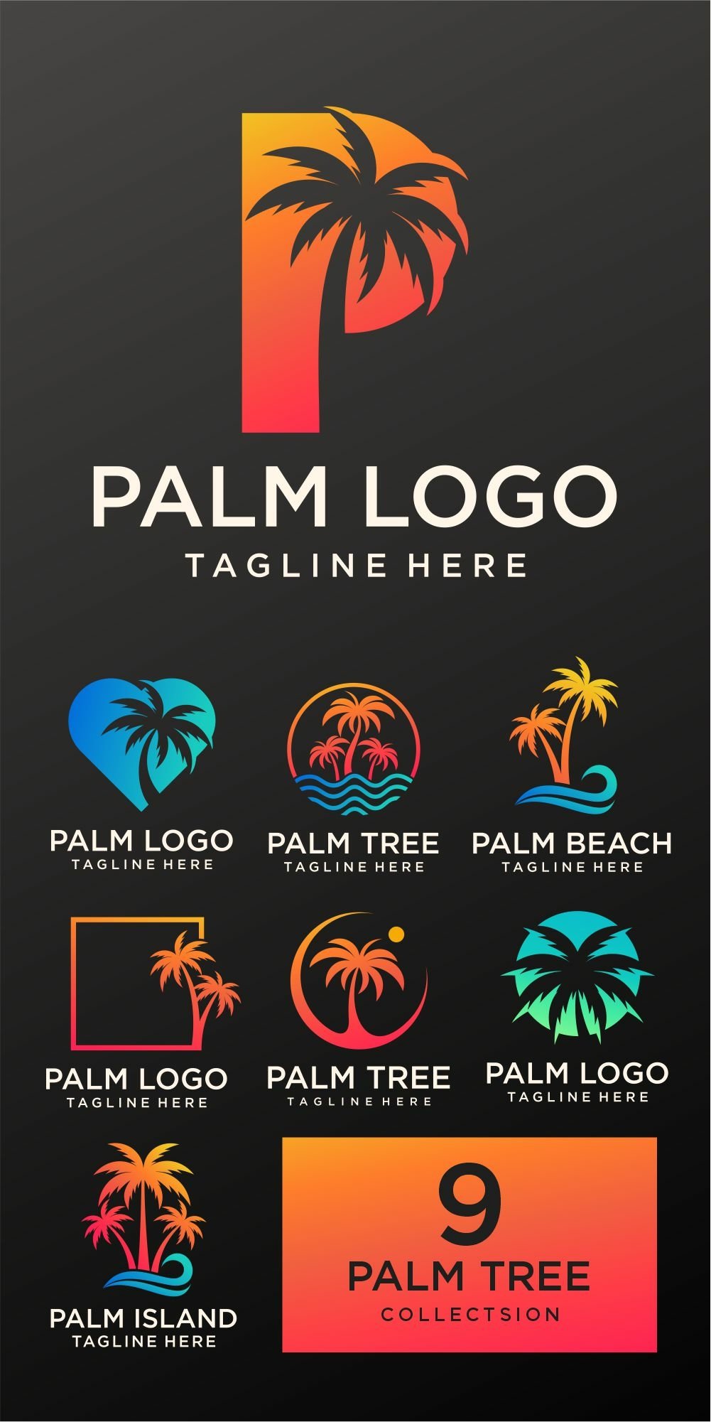 creative palm logo design Vector (2085760)
