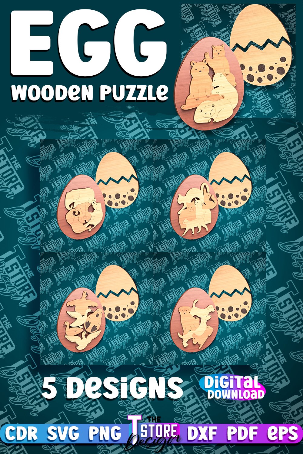 Egg Puzzle Laser Design|Children's Educational Toy|Animal