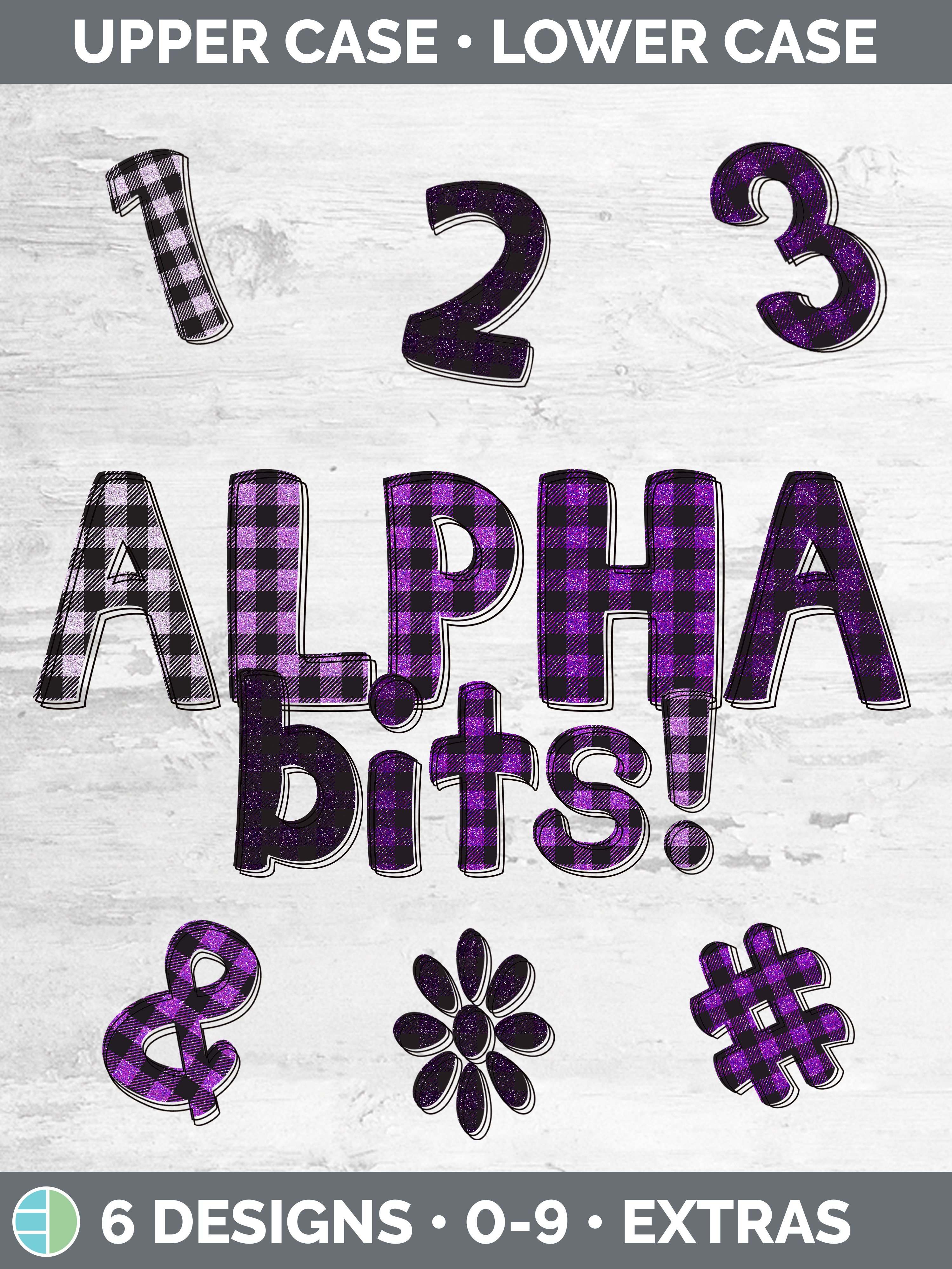 Pink Buffalo Plaid Alpha Doodle | Sublimation Alphabet Set P