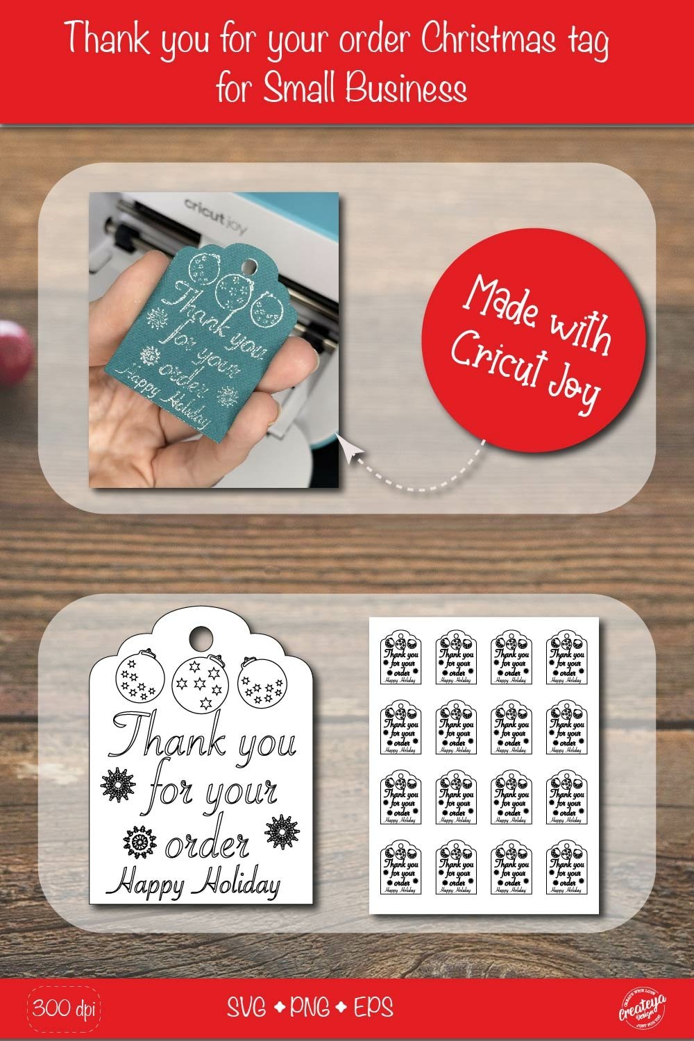 Thank you for your order Christmas tags Small business Foil