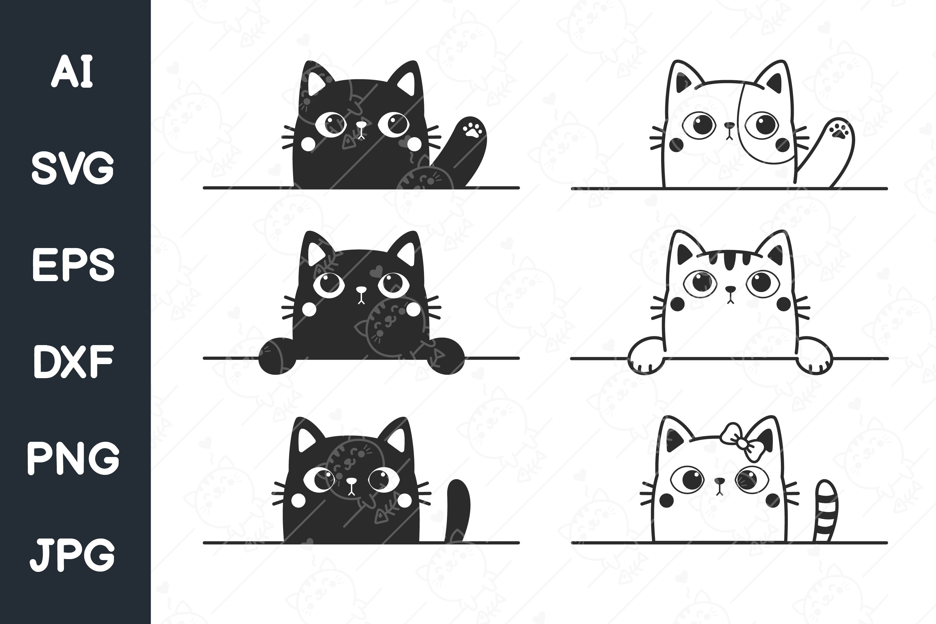 cat svg , kitten svg , cat clipart , svg for circut