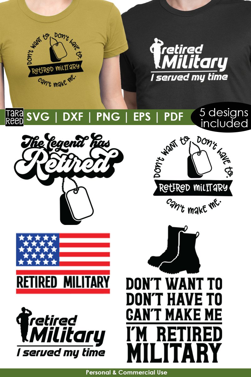 Retired Military - Military SVG and Cut Files for Crafters