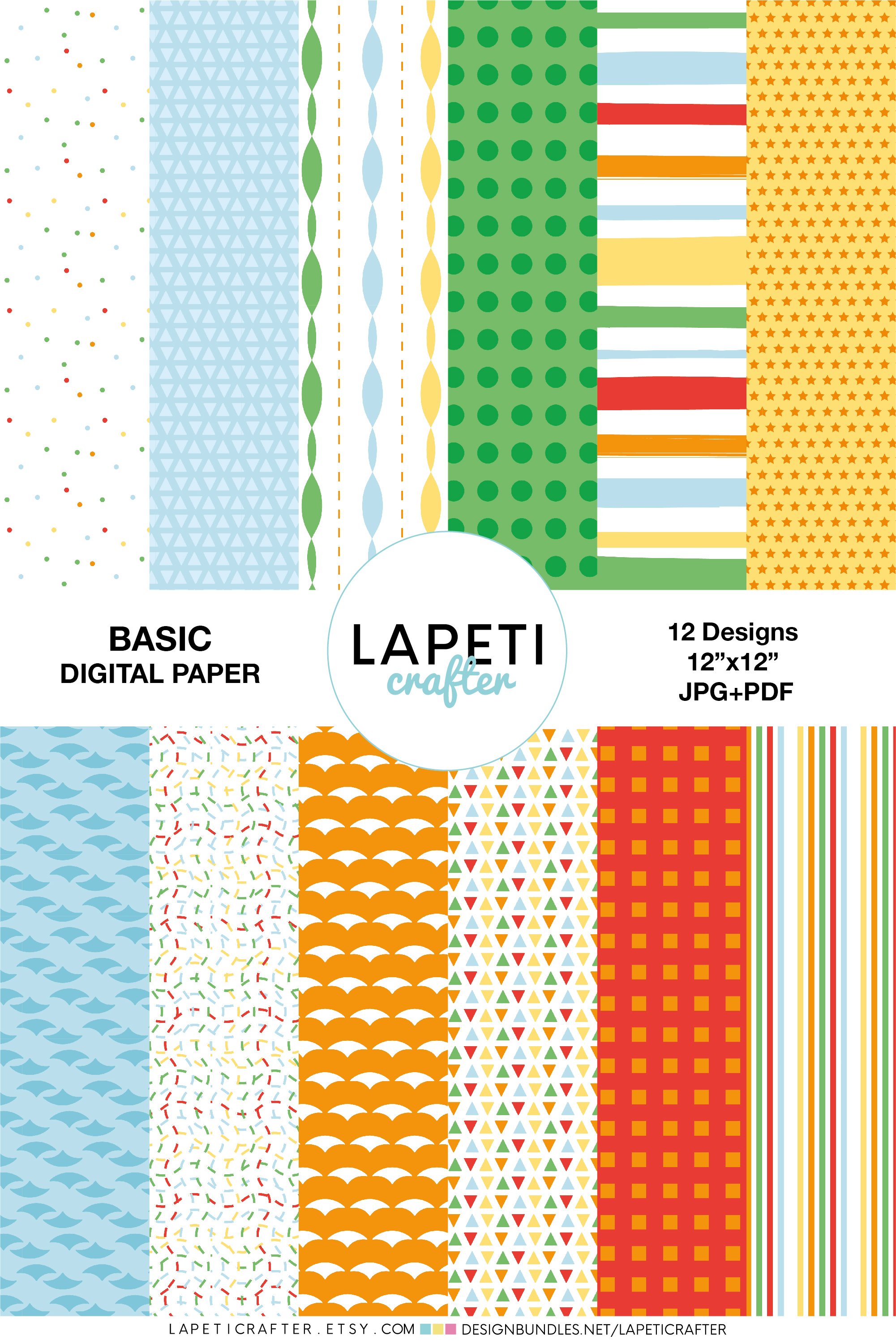 Vibrant 12x12 Digital Papers - Scrapbooking Essentials