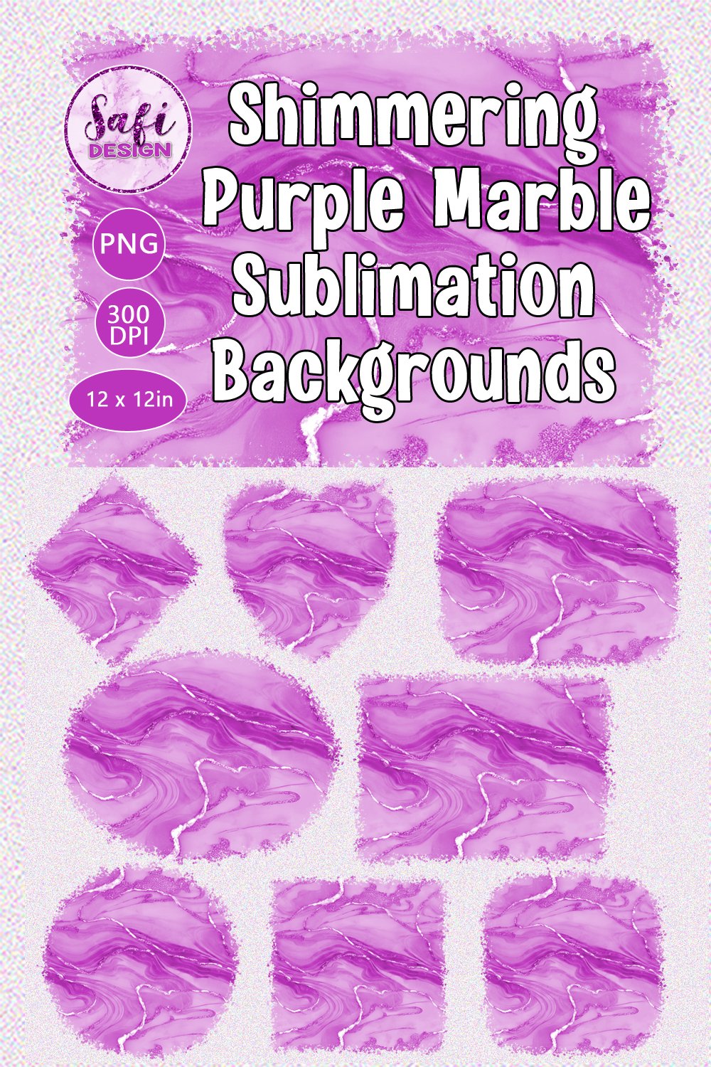 Purple Shimmering Marble Sublimation Backgrounds